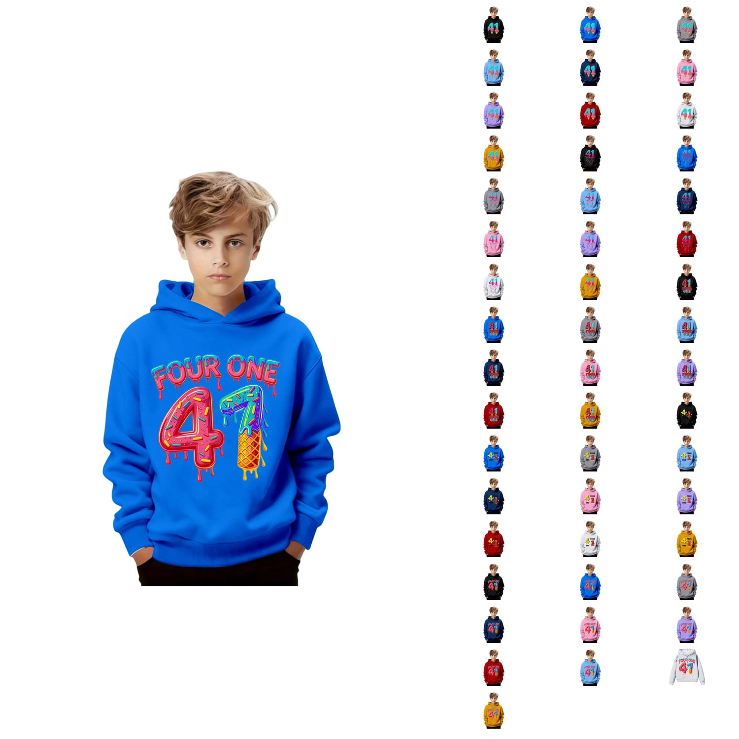 Funny 67 Ice Cream Drip Meme Hoodie for Kids – Boys & Girls Long Sleeve ...