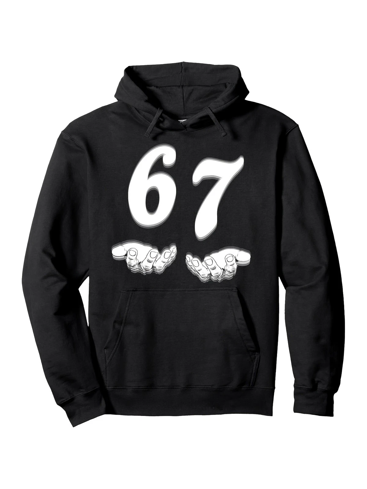 Funny 67 Meme Hand Gesture Gen Alpha Slang Art Print Pullover Soft ...