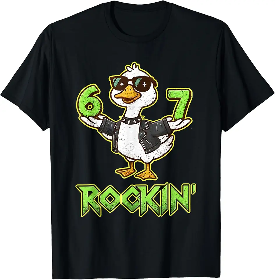 Funny 67 Meme Silly Goose 6 7 Six Seven 6-7 Gen Alpha Slang T-Shirt ...