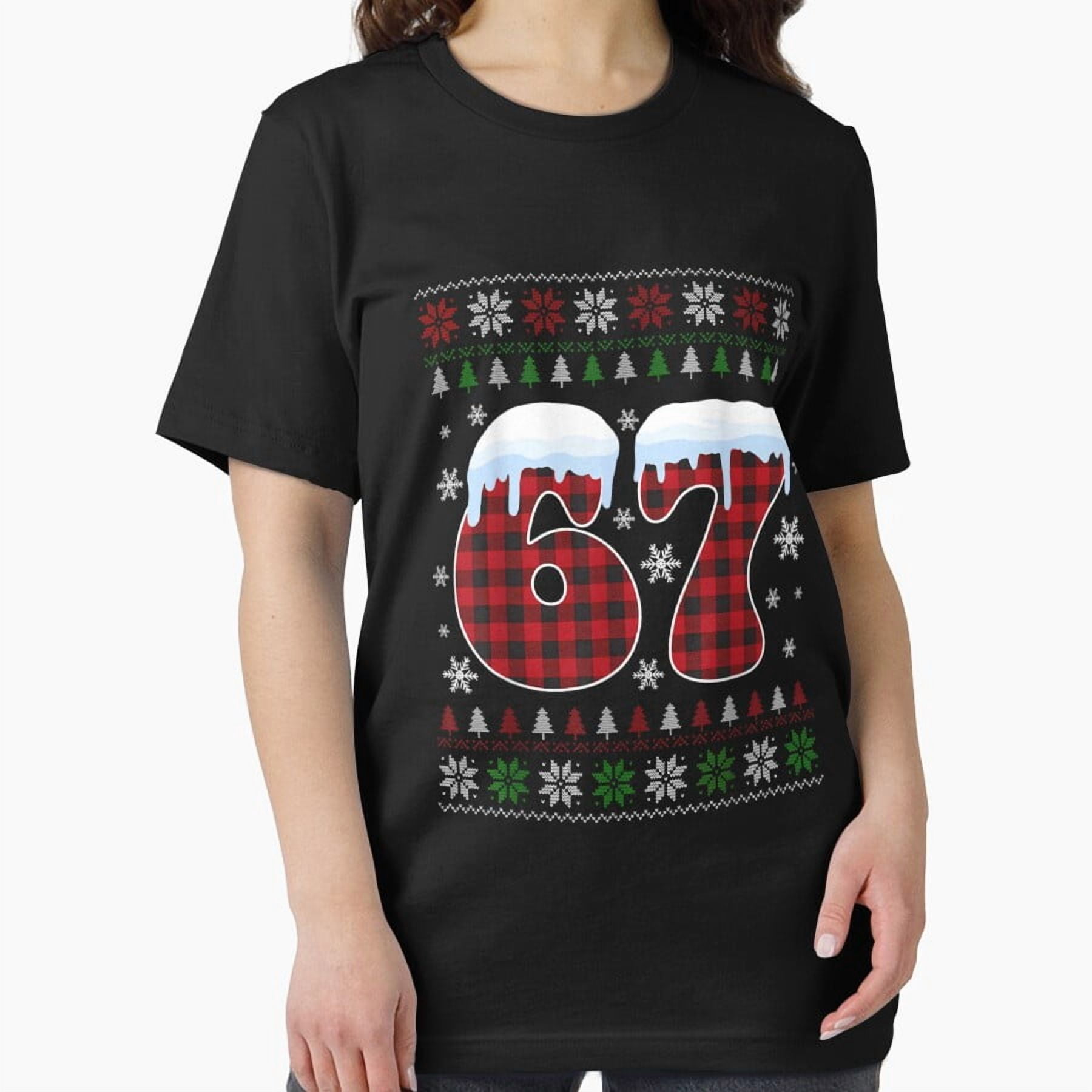 Funny 67 Meme Six Seven Brainrot Cringe Holiday Pajama Style Unisex T ...