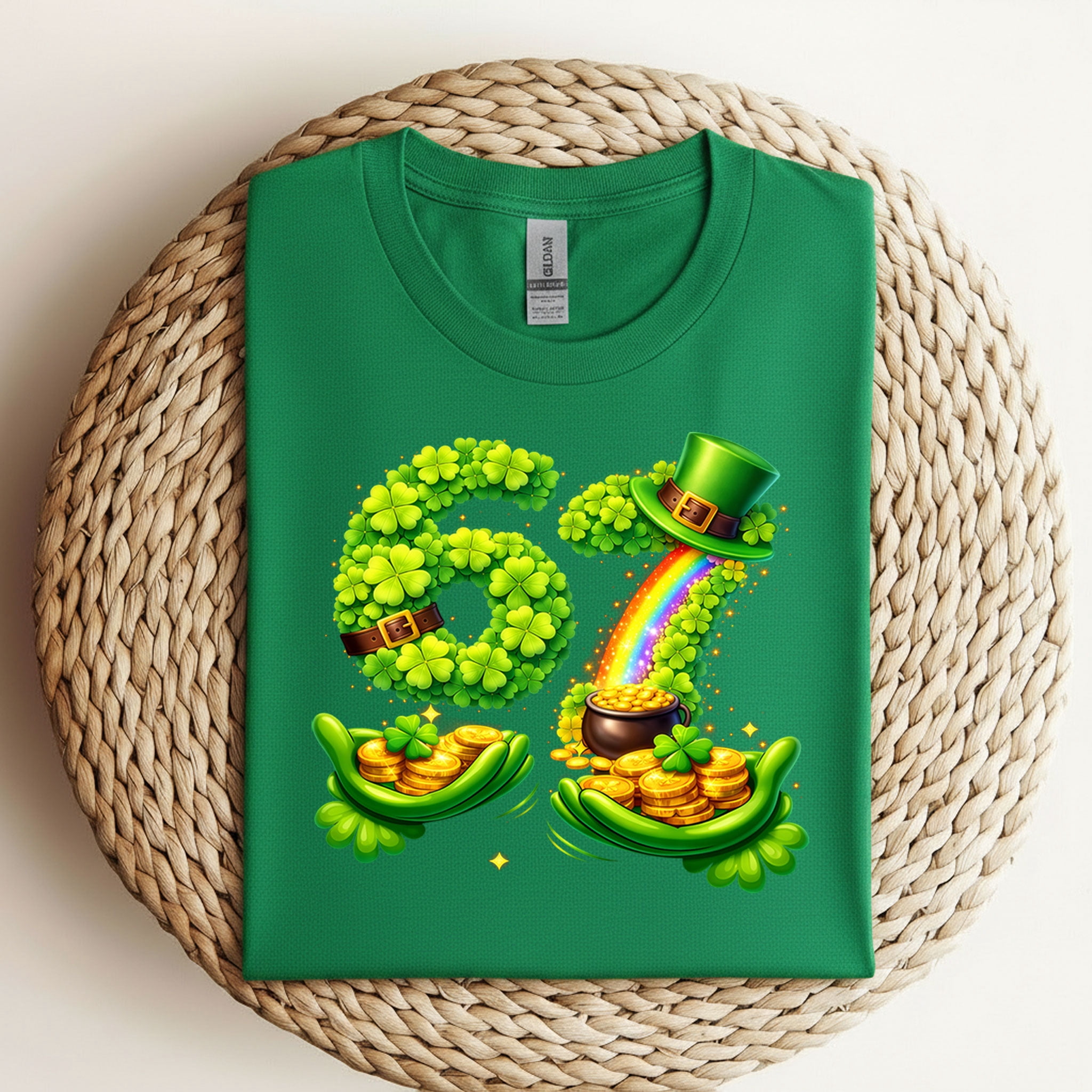 Funny 67 Shamrock T-Shirt – Lucky Green Four-Leaf Clover St. Patrick’s ...