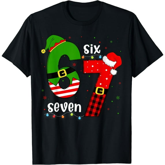 Funny 67 Six Seven Christmas Teens Xmas 6 7 T-Shirt Shirts - Walmart.com