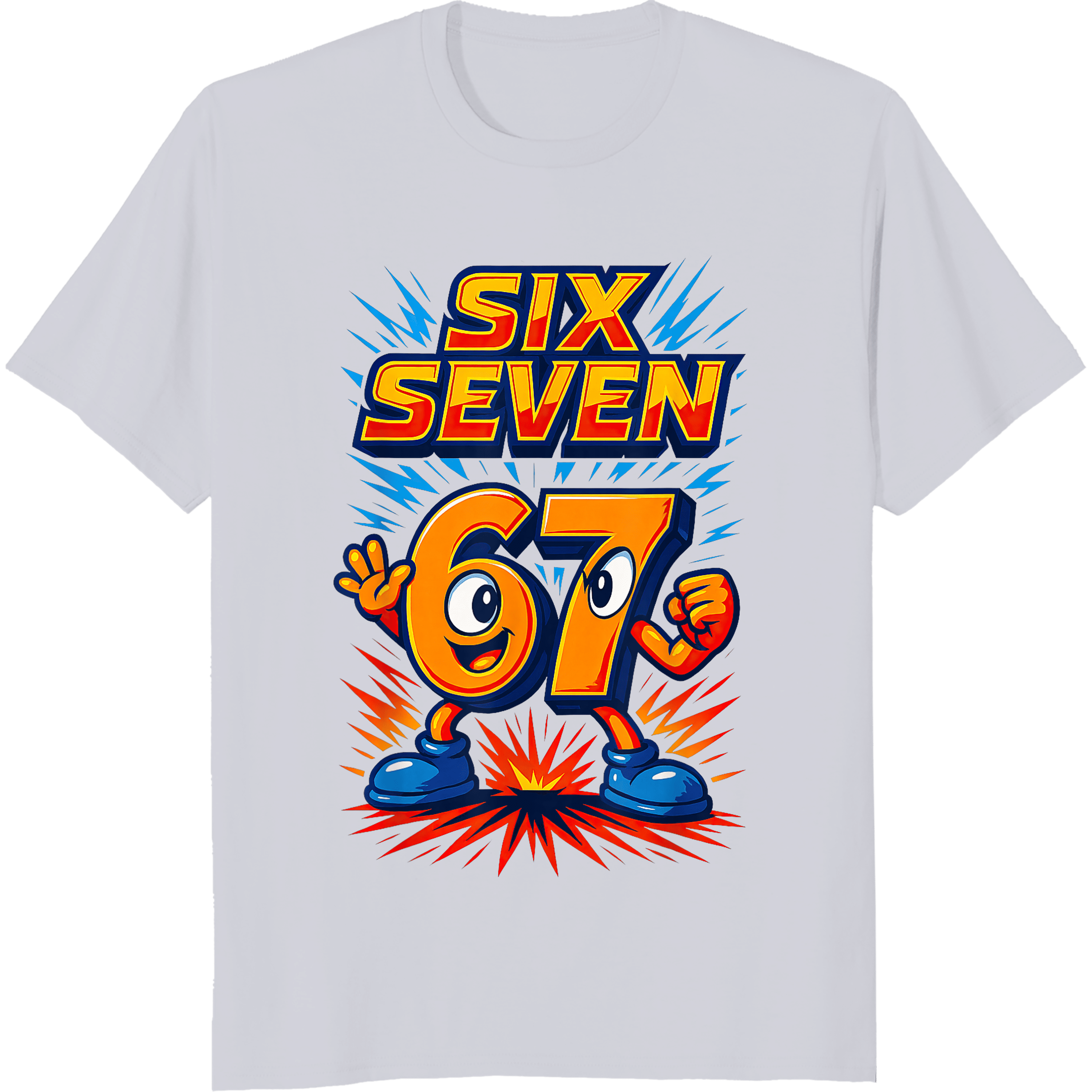 Funny 67 Six Seven Italian Brainrot Boys Girls 6 7 Meme Youth T-Shirt ...