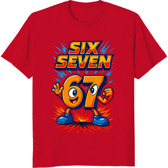 Funny 67 Six Seven Italian Brainrot Boys Girls 6 7 Meme Youth T-Shirt ...