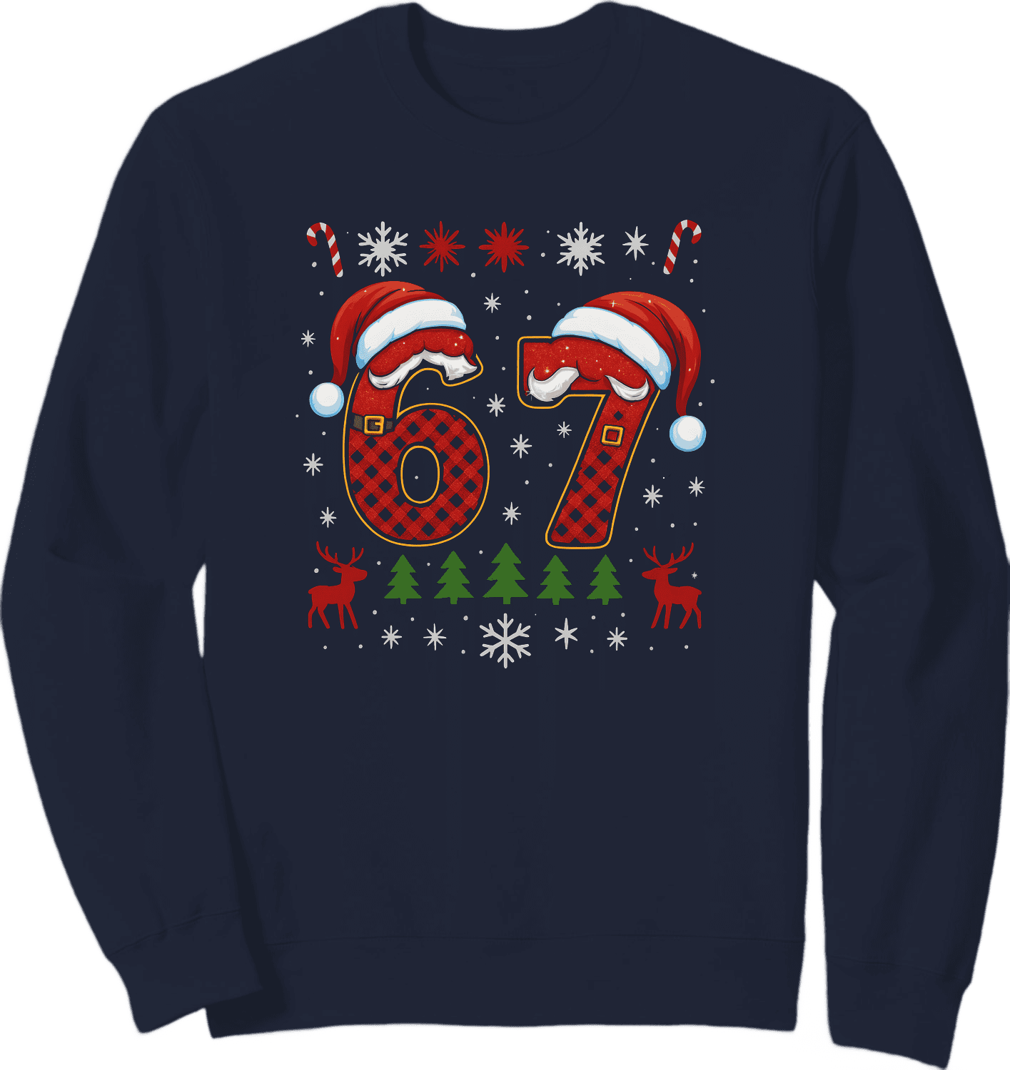 Funny 67 Six Seven Squad Meme Christmas Ugly Unisex Sweatshirt ,Full ...