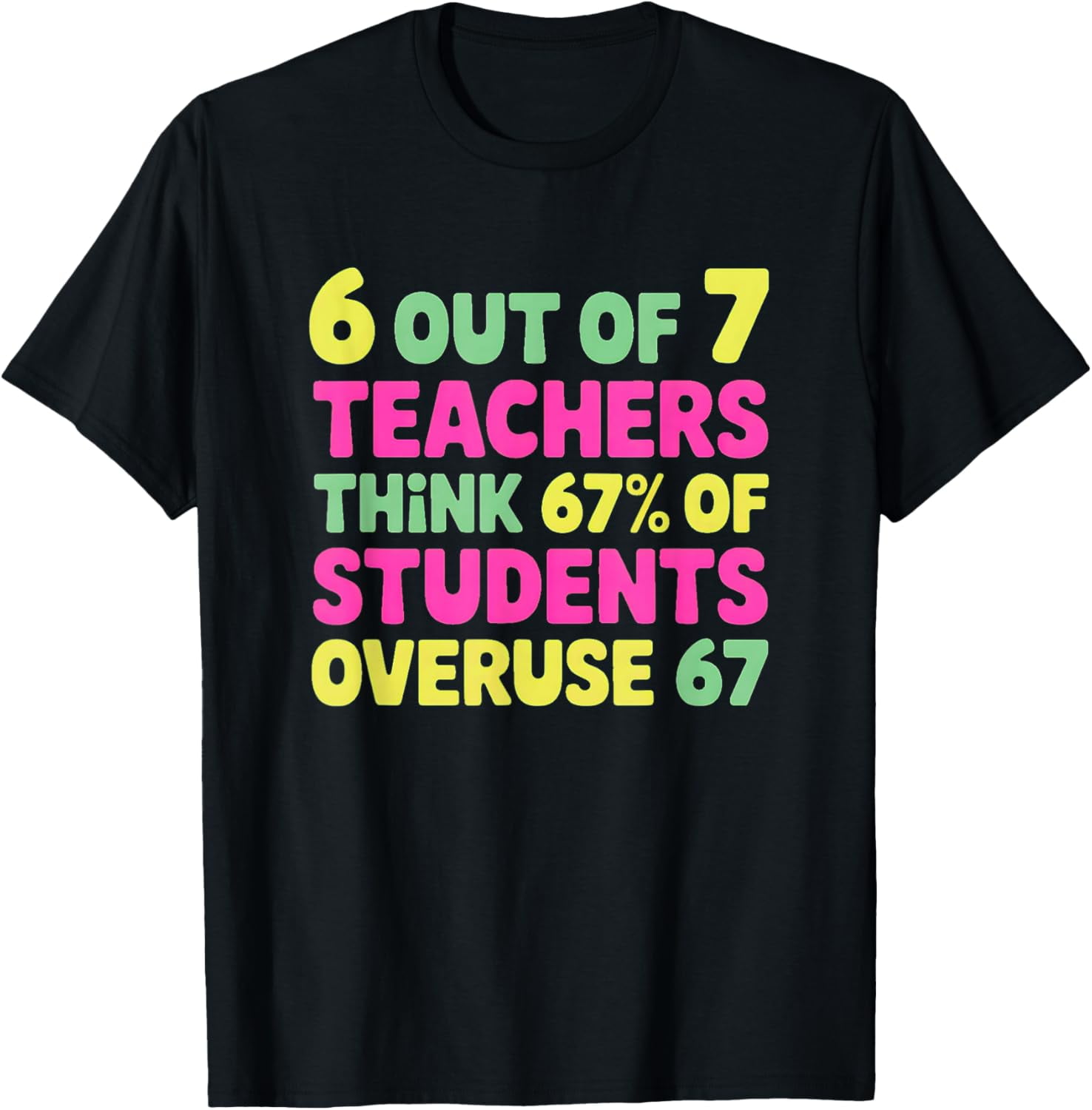 Funny 67 Teacher Meme Men’s T-Shirt, Classroom Math Reading Humor ...