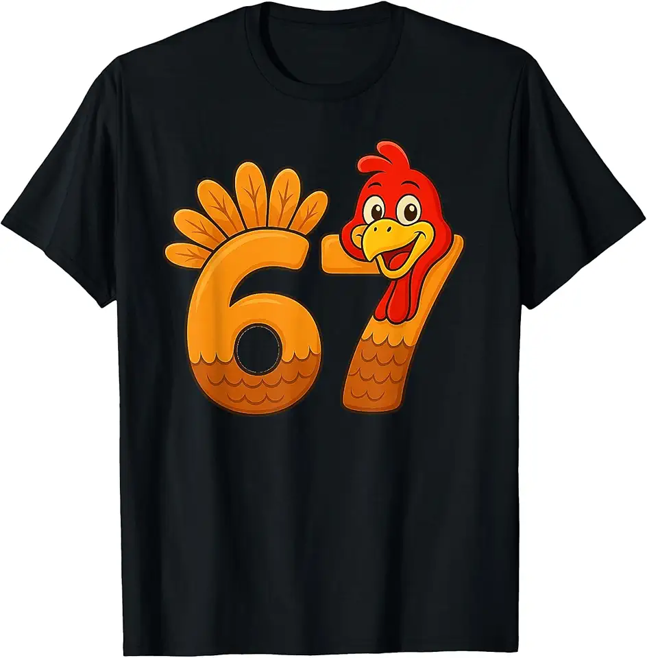 Funny 67 Thanksgiving Turkey Face 67 Number T-Shirt - Walmart.com