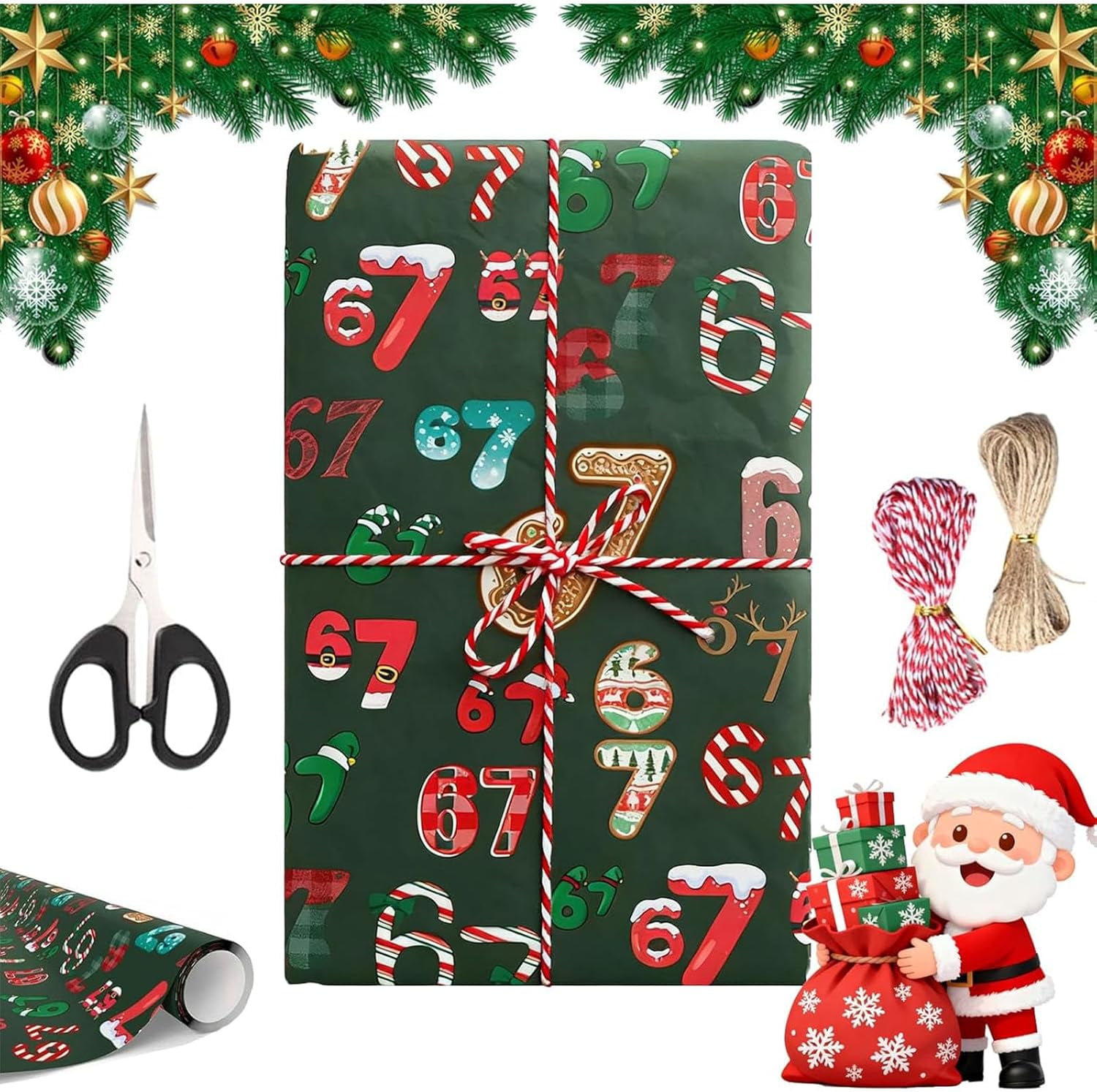 Funny 67 Wrapping Paper – Meme Gift Wrap for Christmas, Secret Santa ...