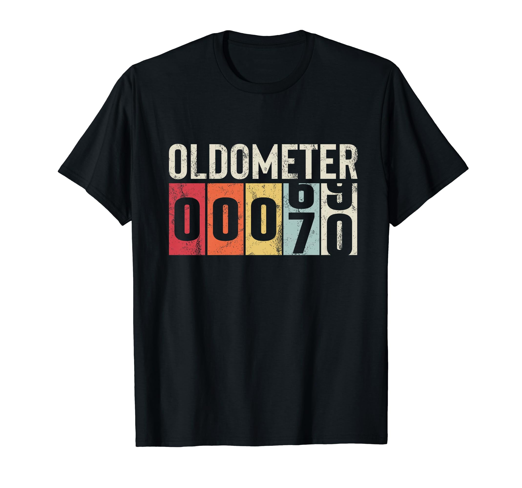 Funny 70 Years Old Oldometer Vintage 70th Birthday Odometer T-Shirt ...