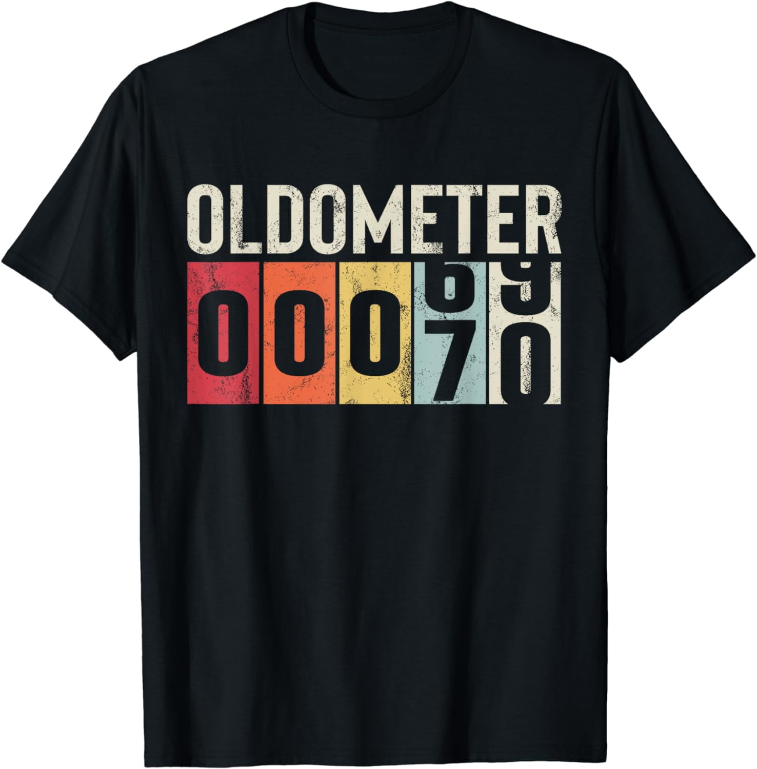 Funny 70 Years Old Oldometer Vintage 70th Birthday Odometer T-Shirt ...