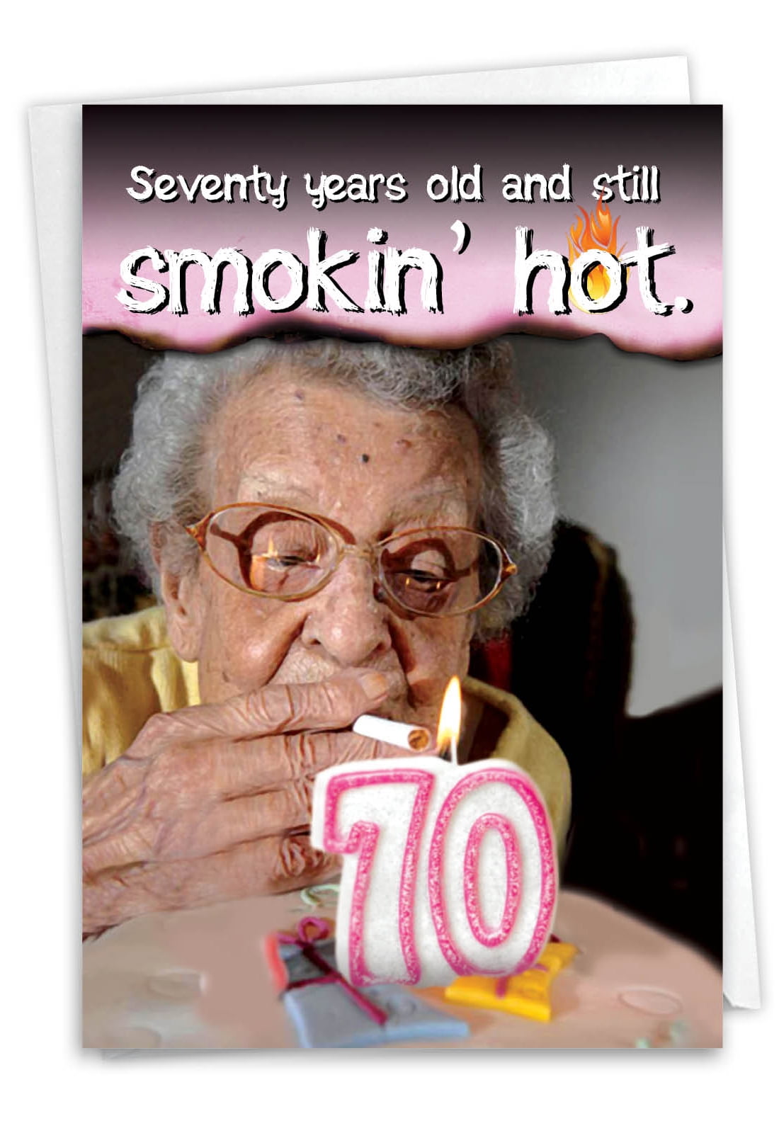 Funny 70th Milestone Birthday Greeting Card with 5 x 7 Inch Envelope (1 ...