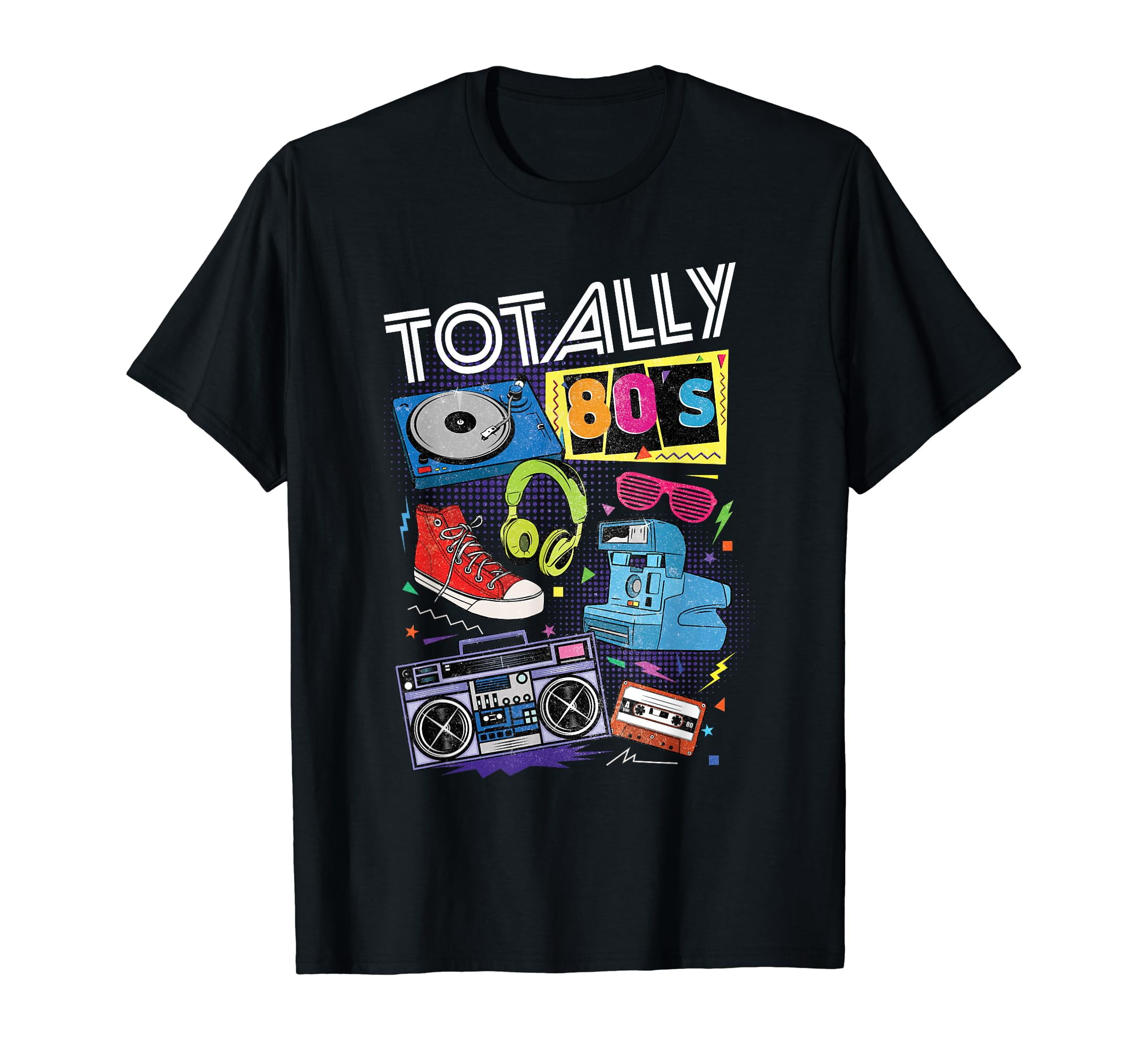 Funny 80s Retro Tee 1980s Party Gift Turntable Cassette T-Shirt ...