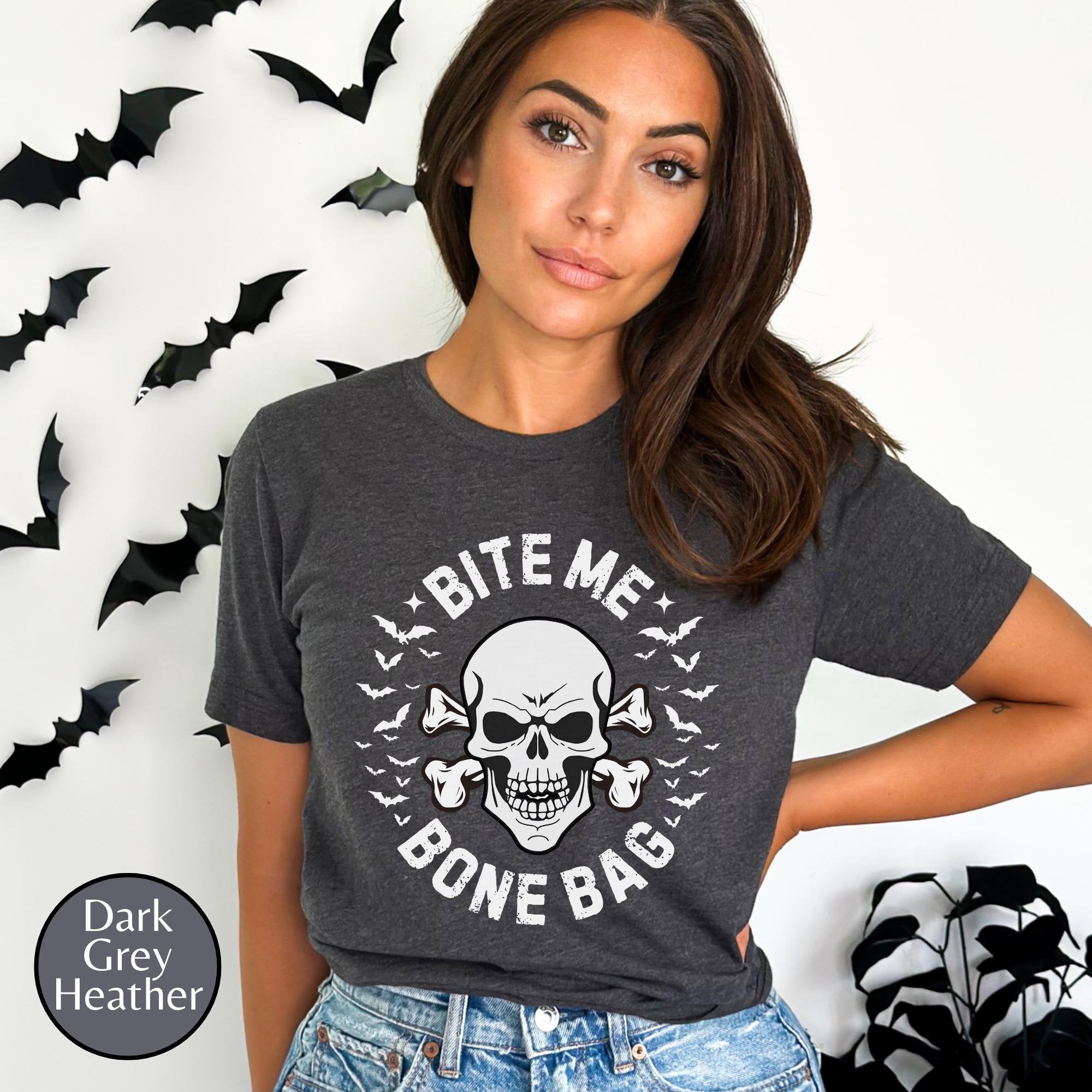 Funny 90s Halloween Shirt, Bite Me Shirt, Skeleton Skull Tshirt, Skeleton Shirt Spooky, Skeleton ...