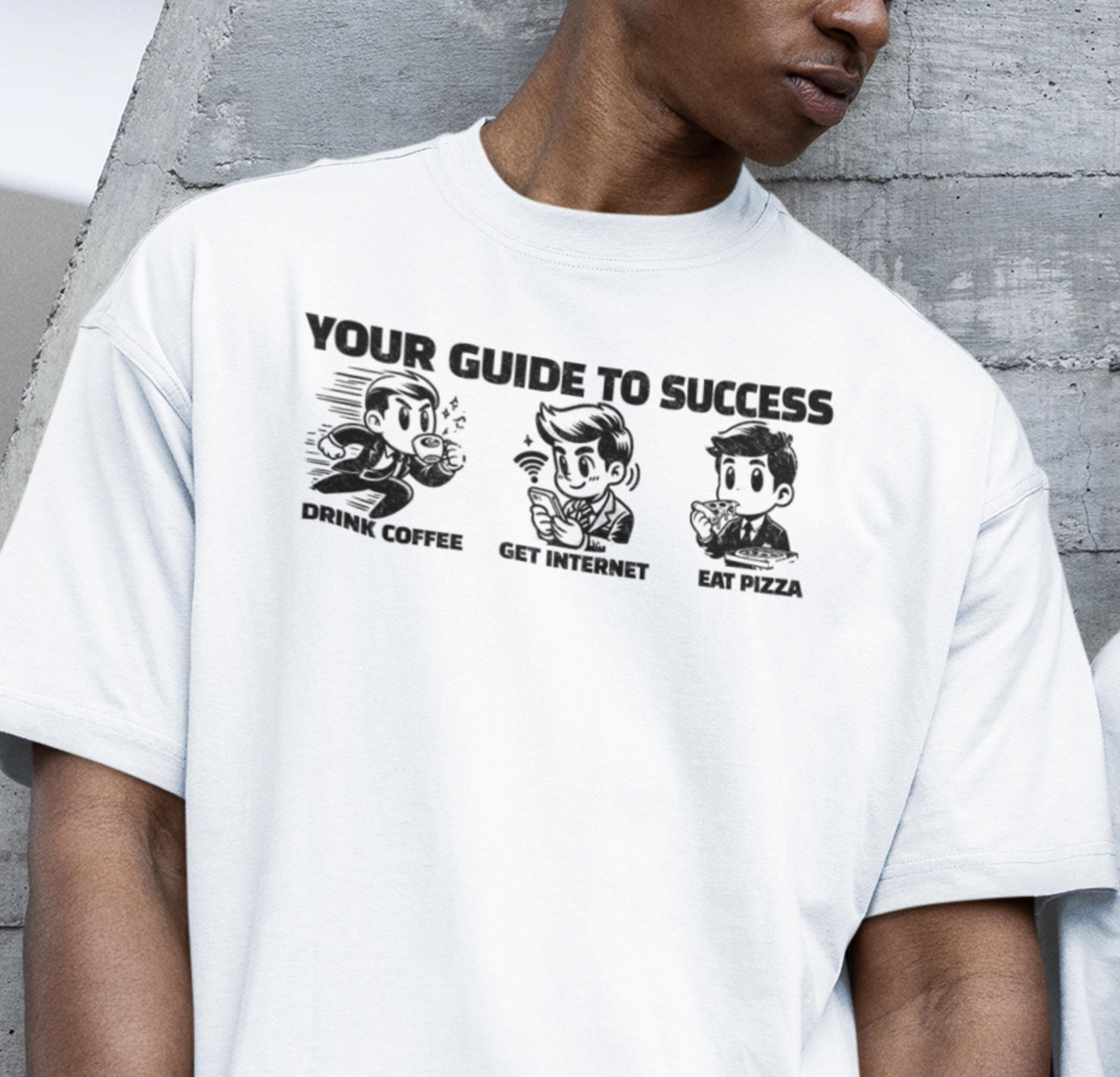 Funny 90s Retro Graphic Tee, Coffee Pizza WiFi Shirt, Food Lover Gift ...