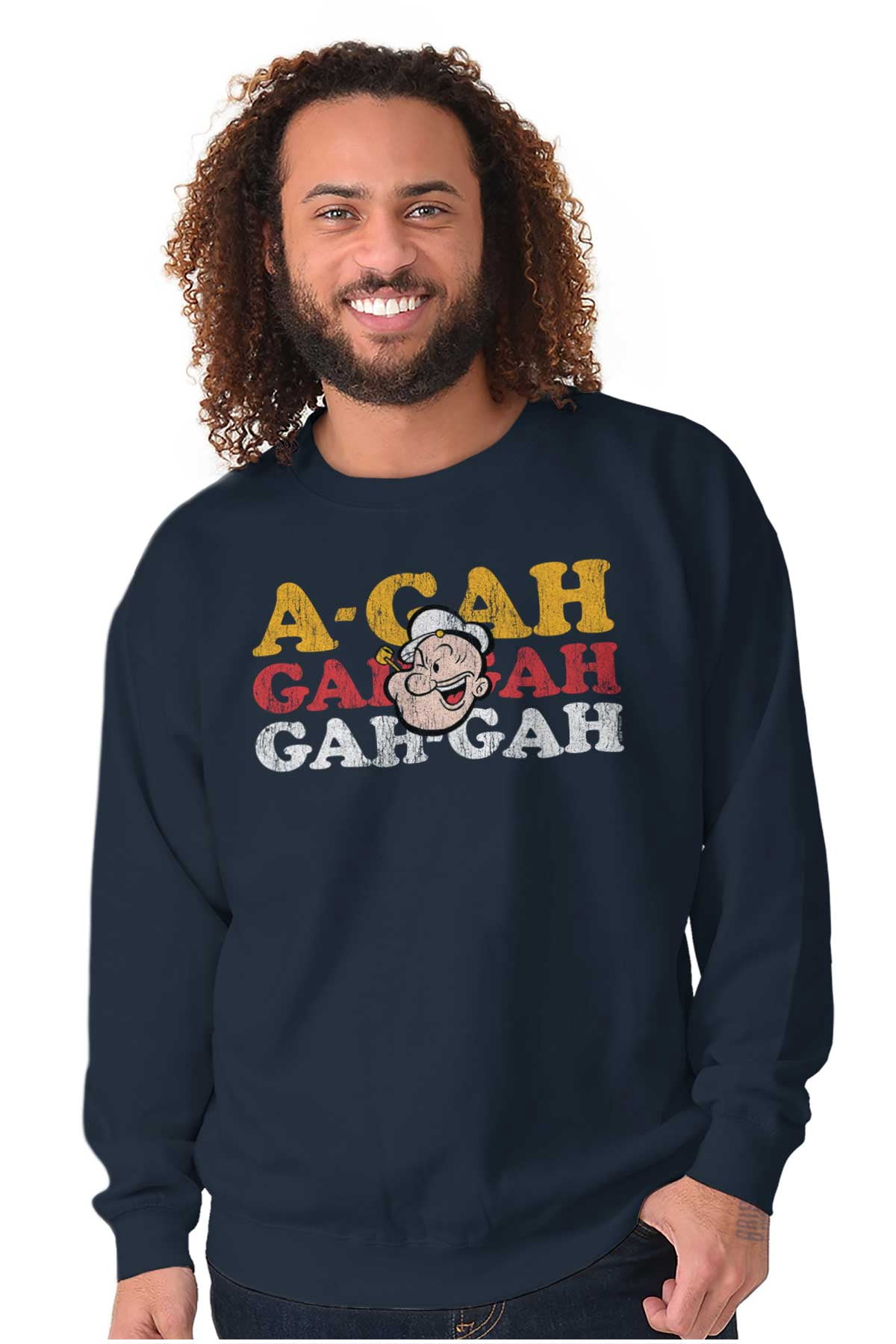 Funny A-Gah Popeye The Sailor Laugh Unisex Plus Size Sweatshirt Brisco ...