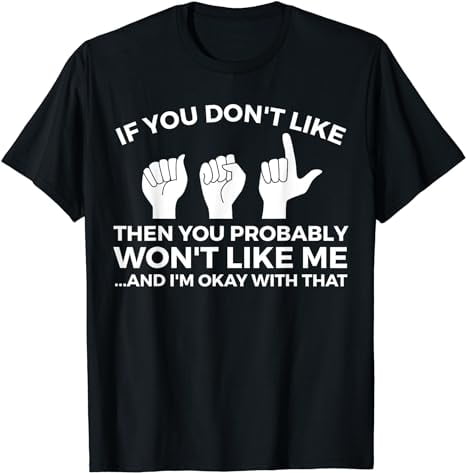 Funny ASL American Sign Language T-Shirt - Walmart.com