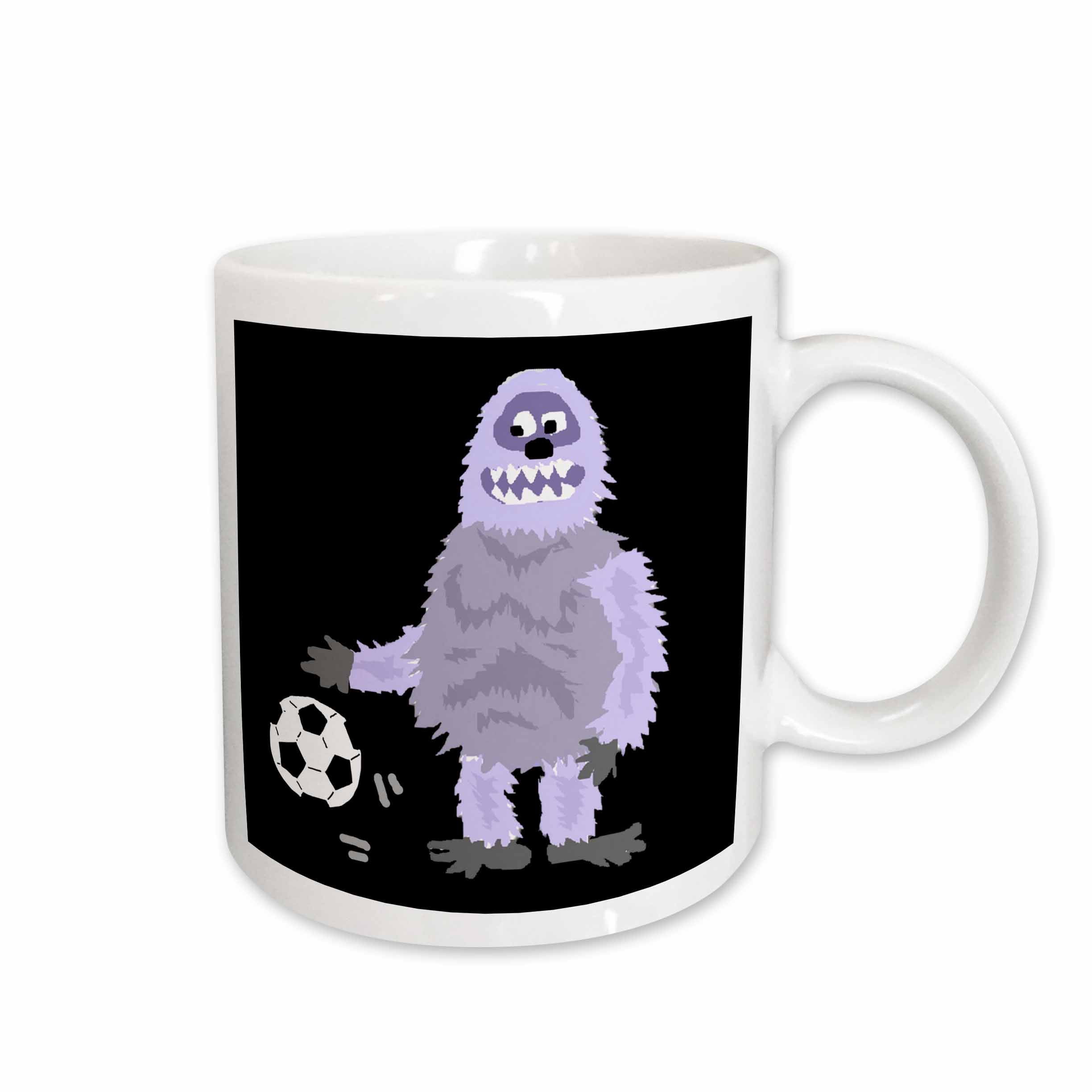 3drose, Funny Abominable Snowman Playing Soccer Sports Cartoon, 15oz ...