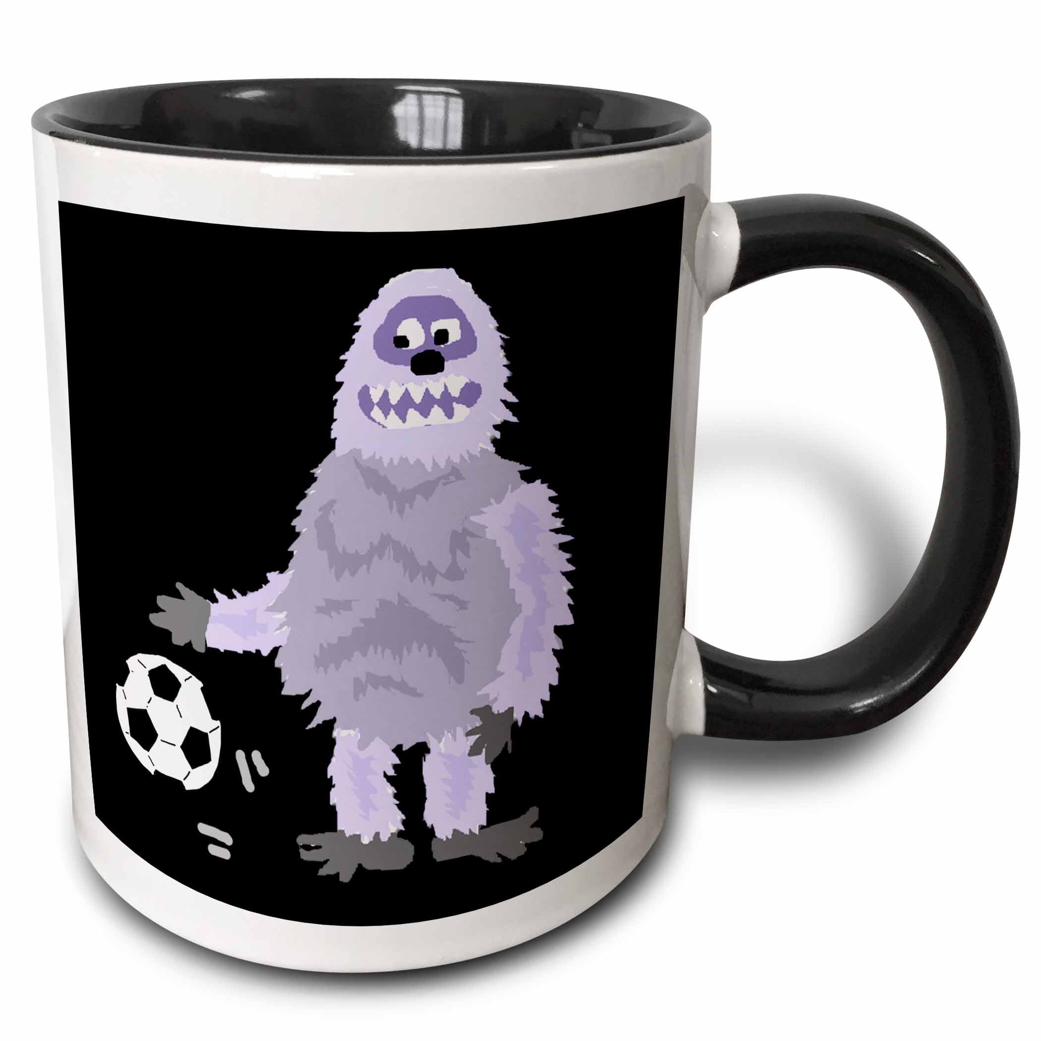 3drose, Funny Abominable Snowman Playing Soccer Sports Cartoon, 15oz ...