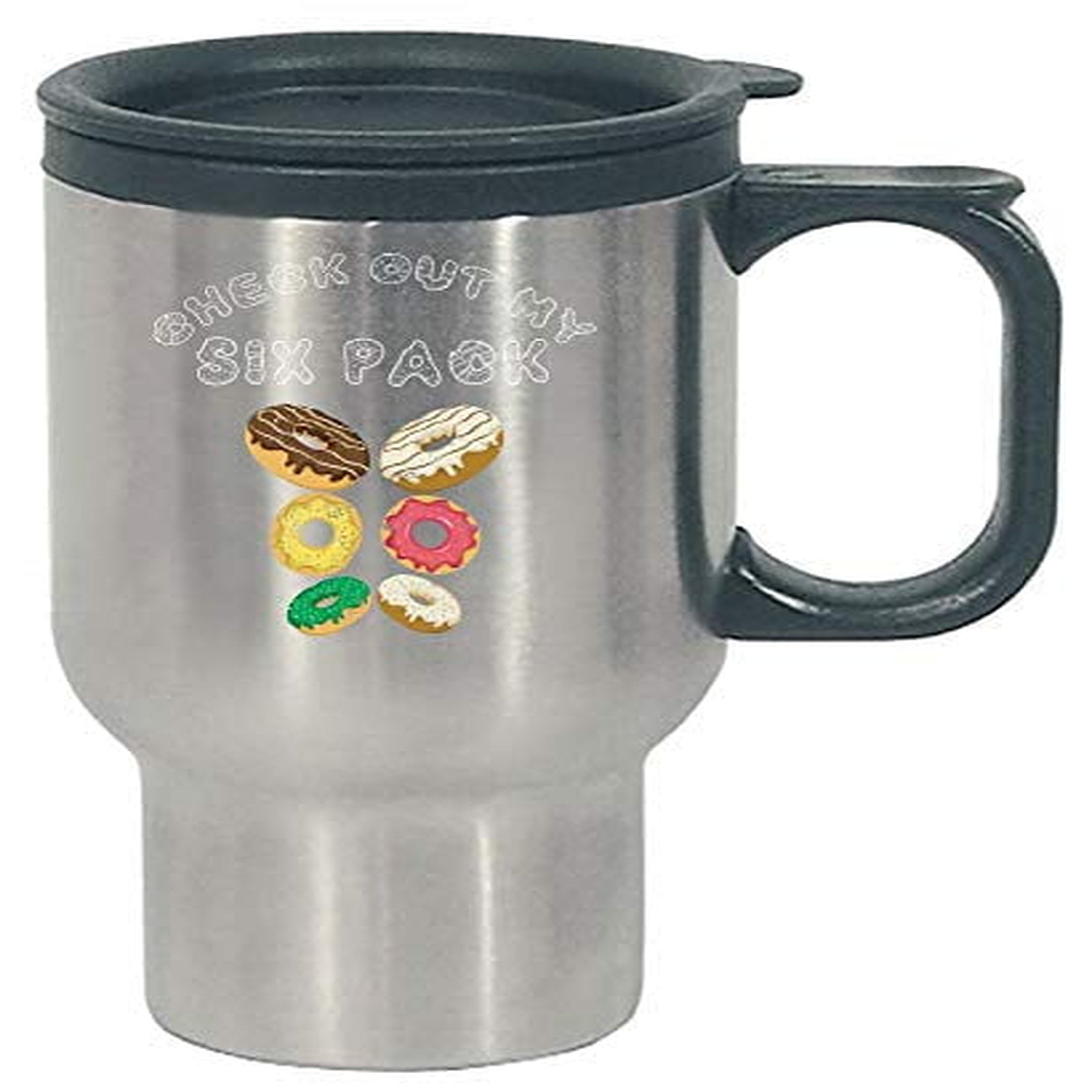 Funny Donut Gym Travel Mug - Stainless Steel for Fitness and Humor ...