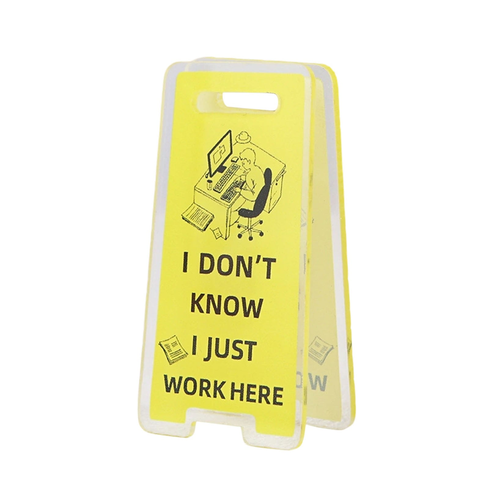 Funny Acrylic Desk Sign, Humorous Office Decor Memo Note Clip Holder ...