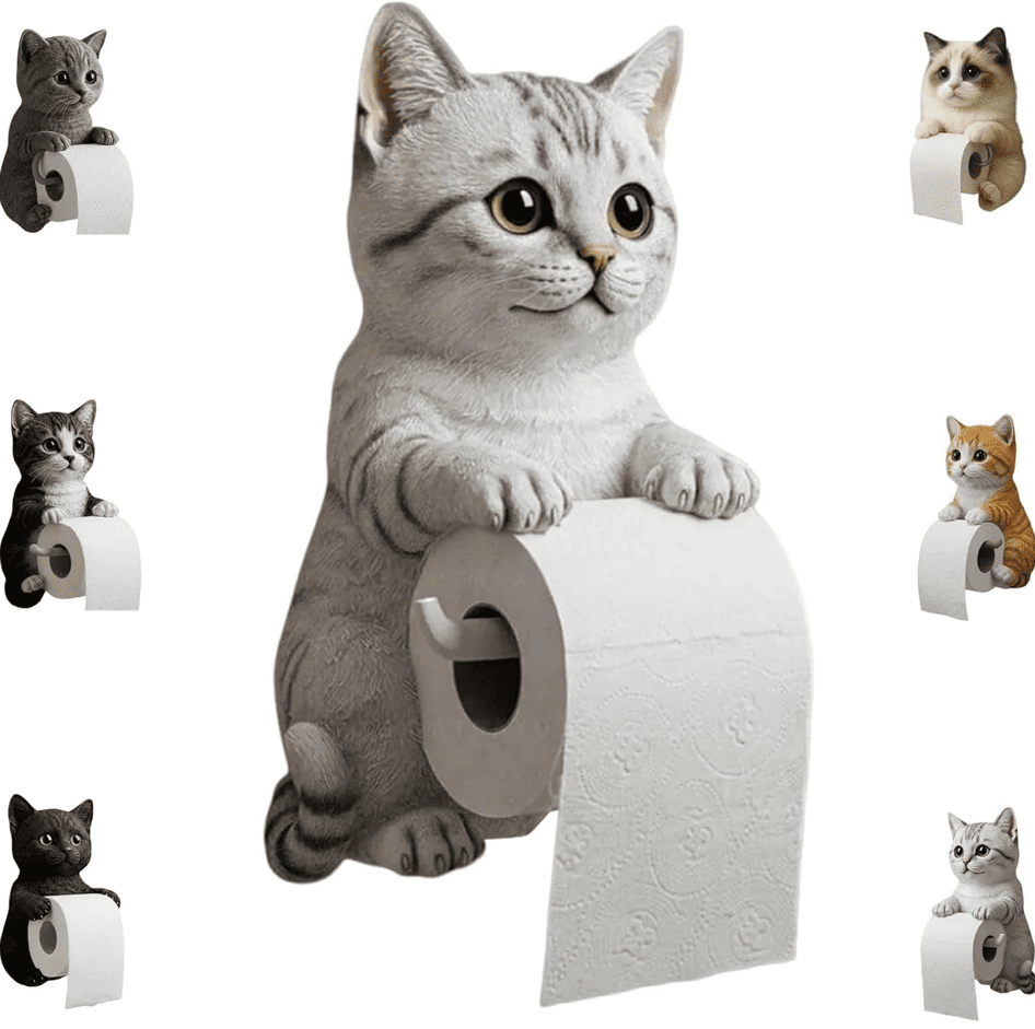 Funny Adorable Animal Roll Holder Wall Mount Rack Tissue Dispenser ...