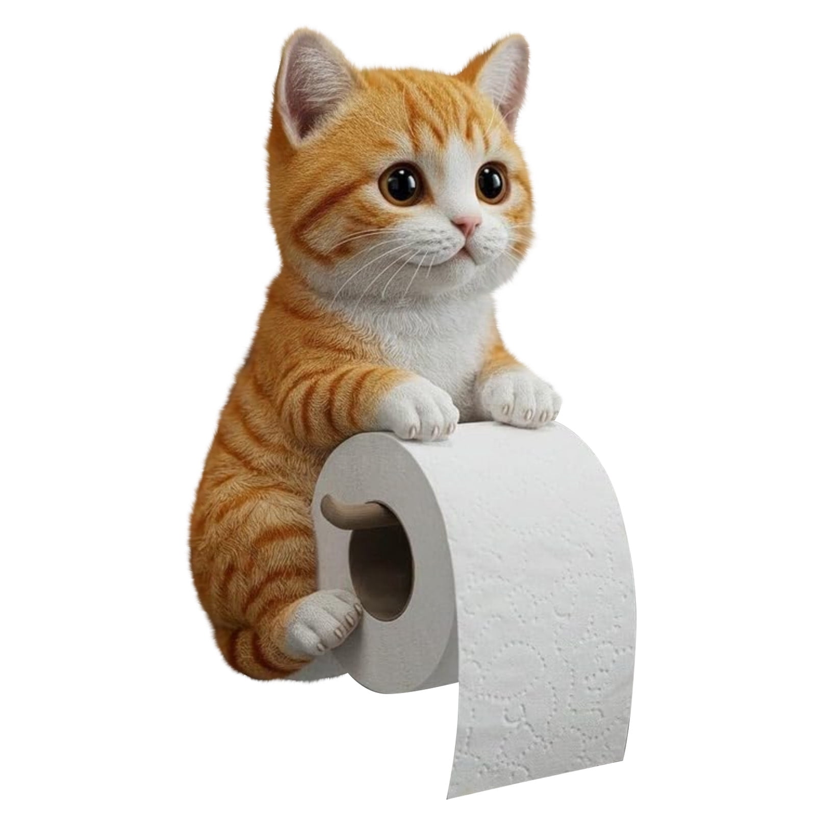 Funny Adorable Animal Roll Holder Wall-Mounted Cat Tissue Papers Roll ...