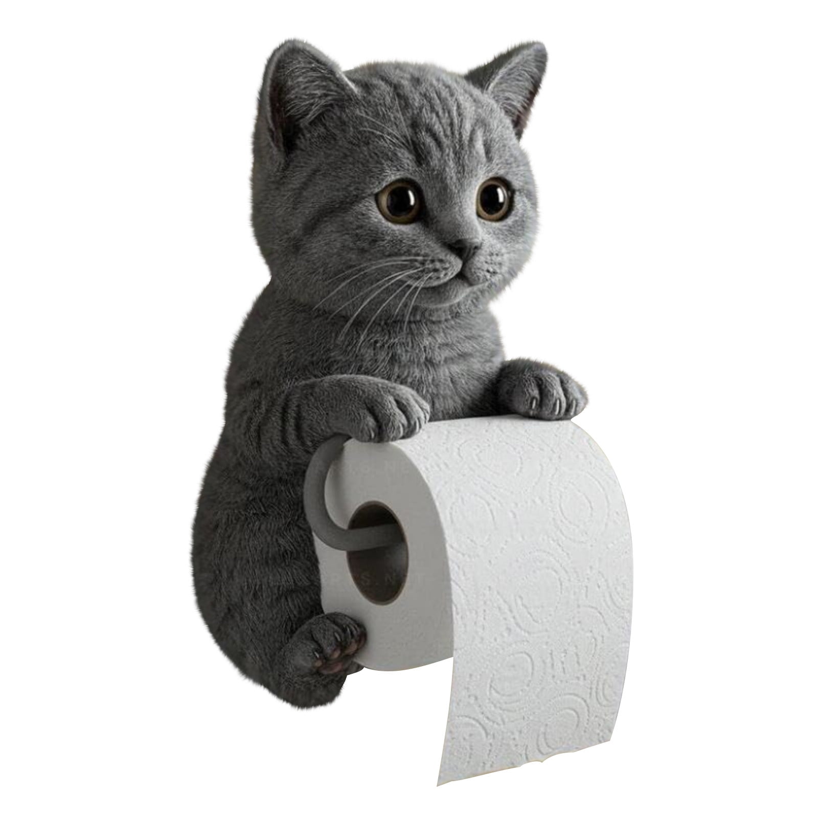 Funny Adorable Animal Roll Holder Wall-Mounted Cat Tissue Papers Roll ...