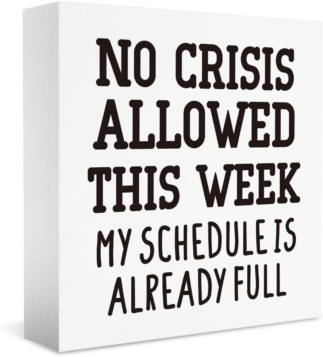 Funny Adorable Office Desk Decor - Cute No Crisis Allowed This Week ...