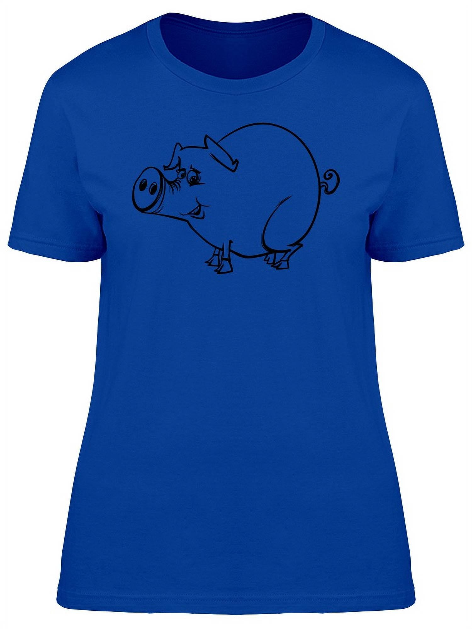 Funny Adorable Pig Cartoon T-Shirt Women -Image by Shutterstock, Female ...