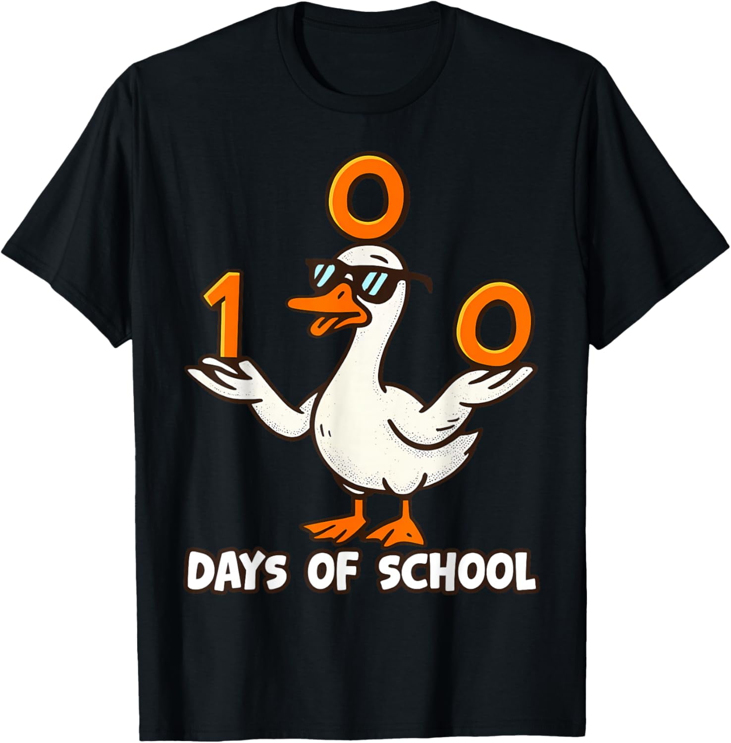 Funny Adult 100 Days of School Goose 100th Day Teacher Adult T-shirt ...