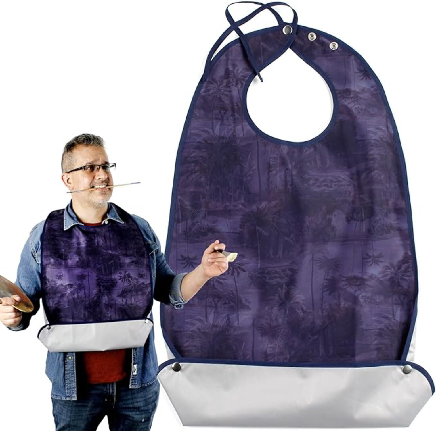 Funny Adult Bibs for Women & Men w/ 3 Snaps & Crumb Catcher - Walmart.com
