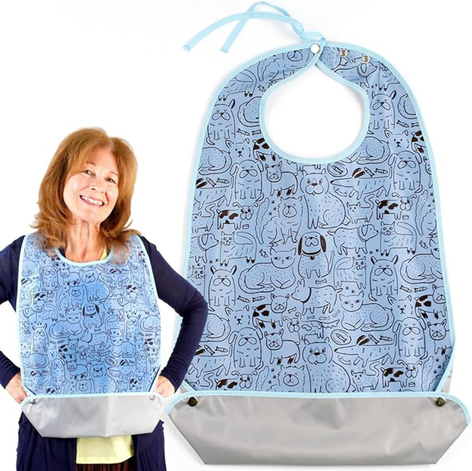 Funny Adult Bibs for Women & Men w/ 3 Snaps & Crumb Catcher - Walmart.com