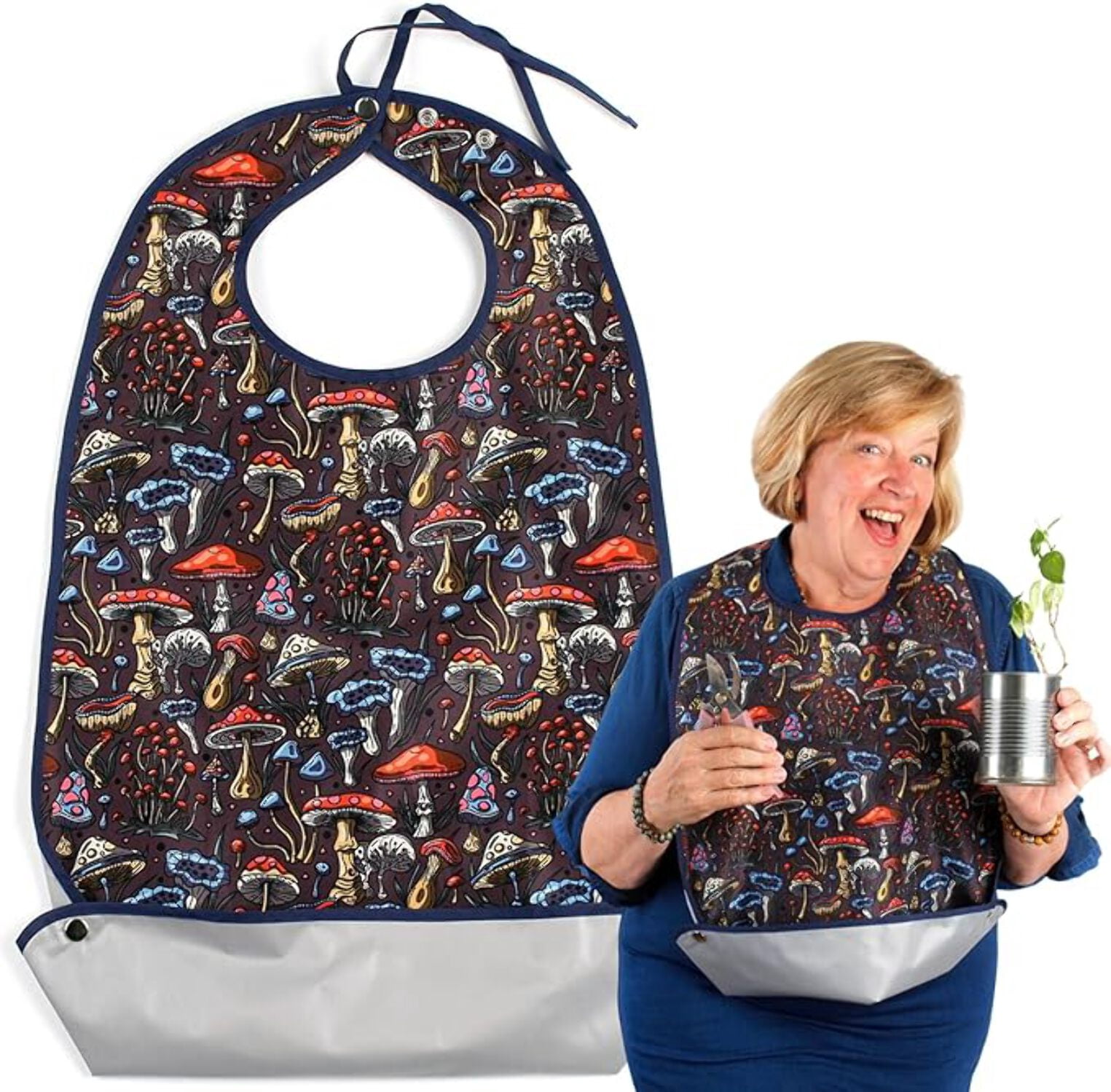 Funny Adult Bibs for Women & Men w/ 3 Snaps & Crumb Catcher - Walmart.com
