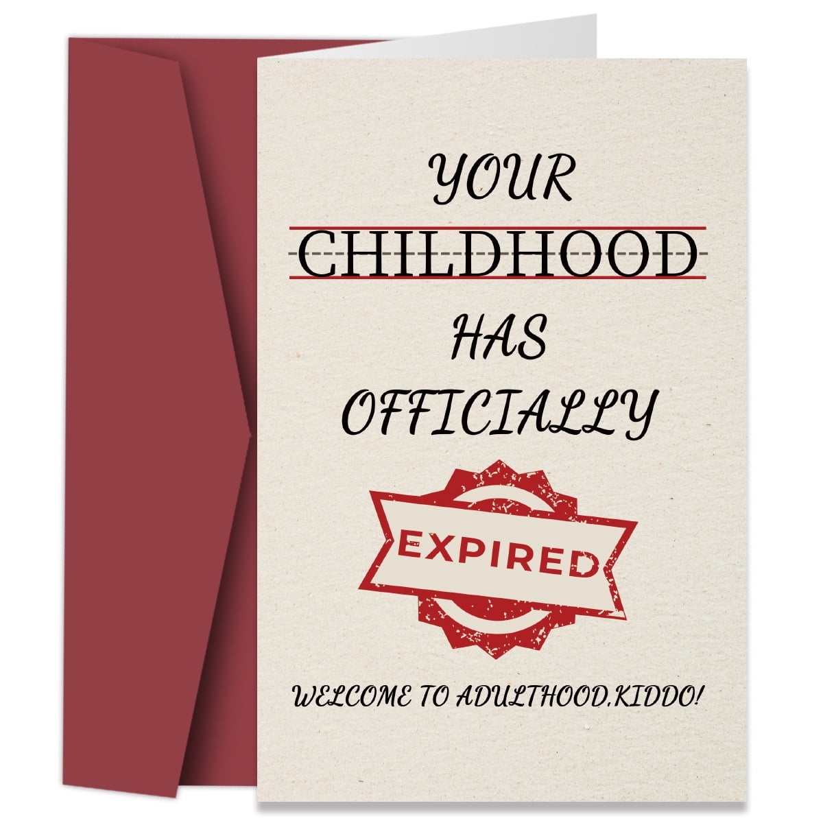 Funny Adulting Card - "Your Childhood Has Officially Expired" - Welcome ...