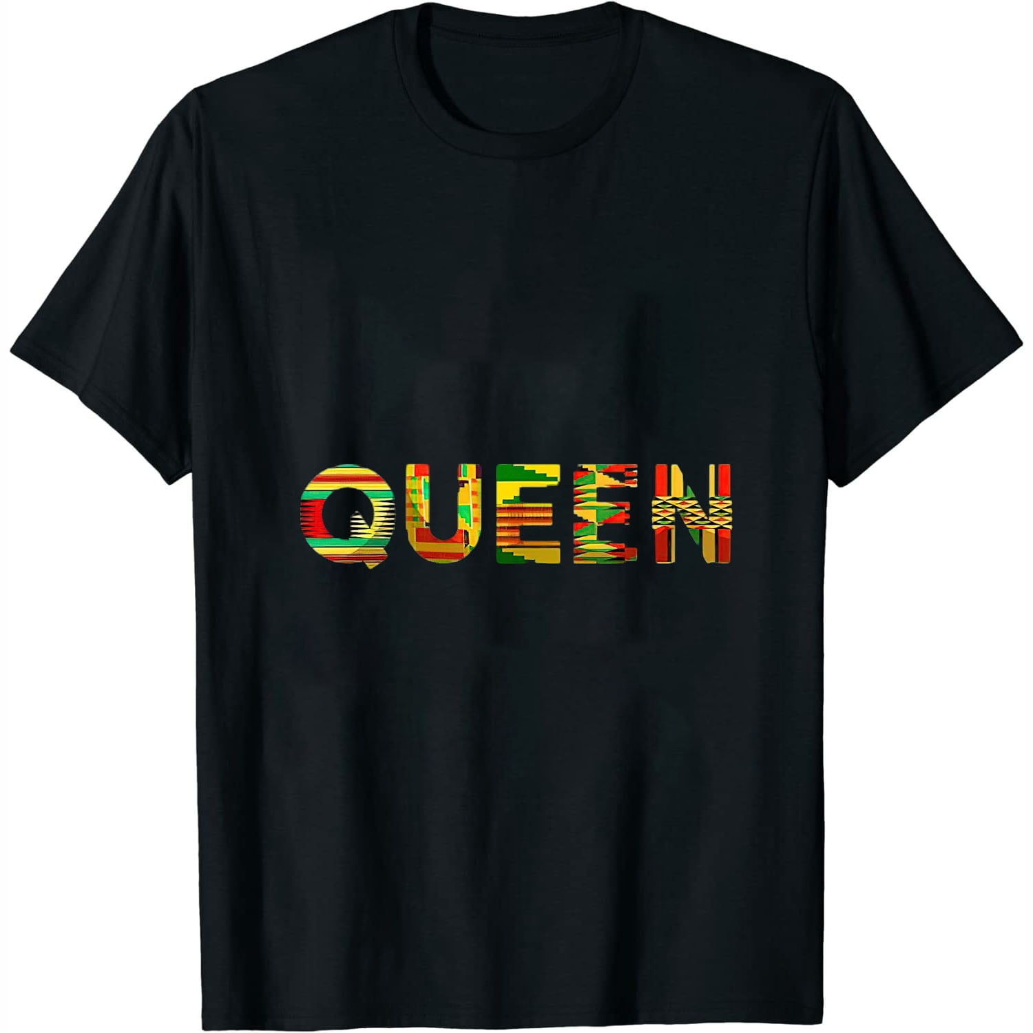 Funny African Queen Gift For Women Cool Kente Cloth Lover T-Shirt Black ...