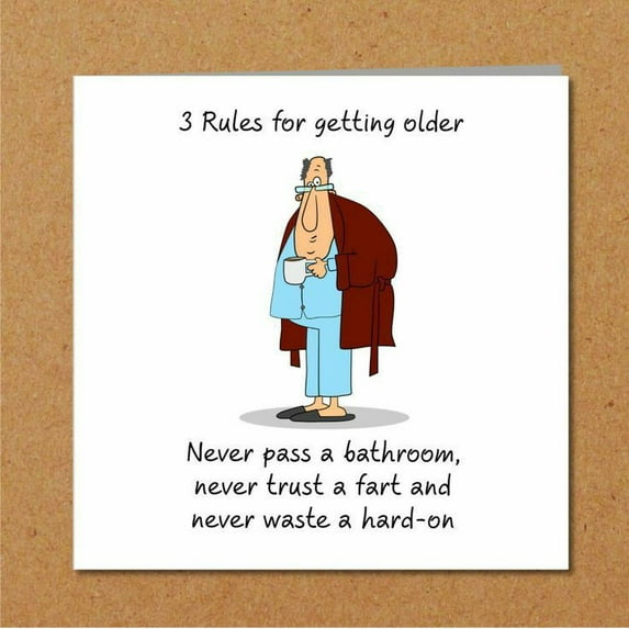 Funny Aging Rules Card - "3 Rules for Getting Older" Humorous Greeting ...