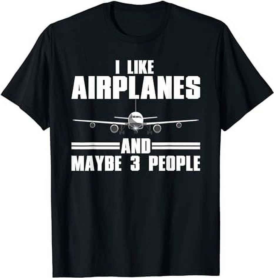 Funny Airplane Design For Men Women Aviation Aviator Pilot T-Shirt ...