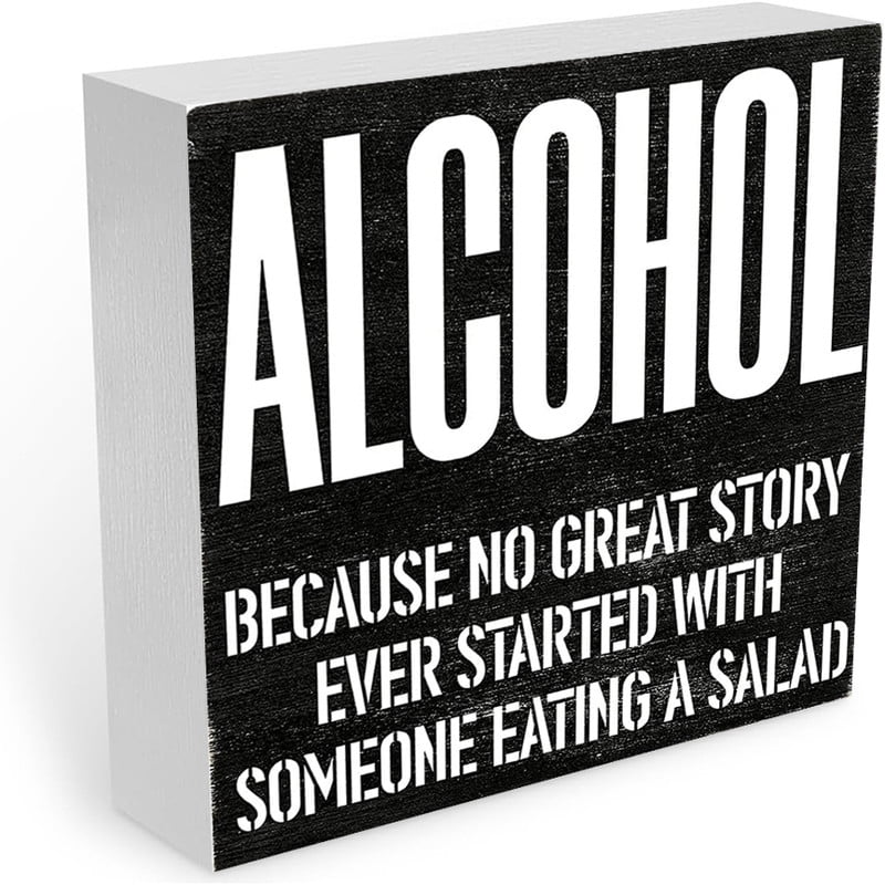 Funny Alcohol Ceramic Table Sign Plaque Because No Great Story Ever ...