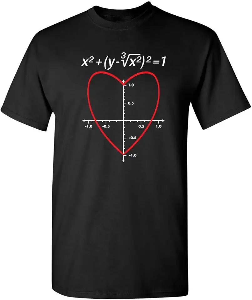 Funny Algebra Love Heart Equation For Math Teacher Short Sleeve Graphic ...