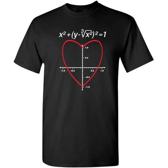 Funny Algebra Love Heart Equation For Math Teacher Short Sleeve Graphic ...
