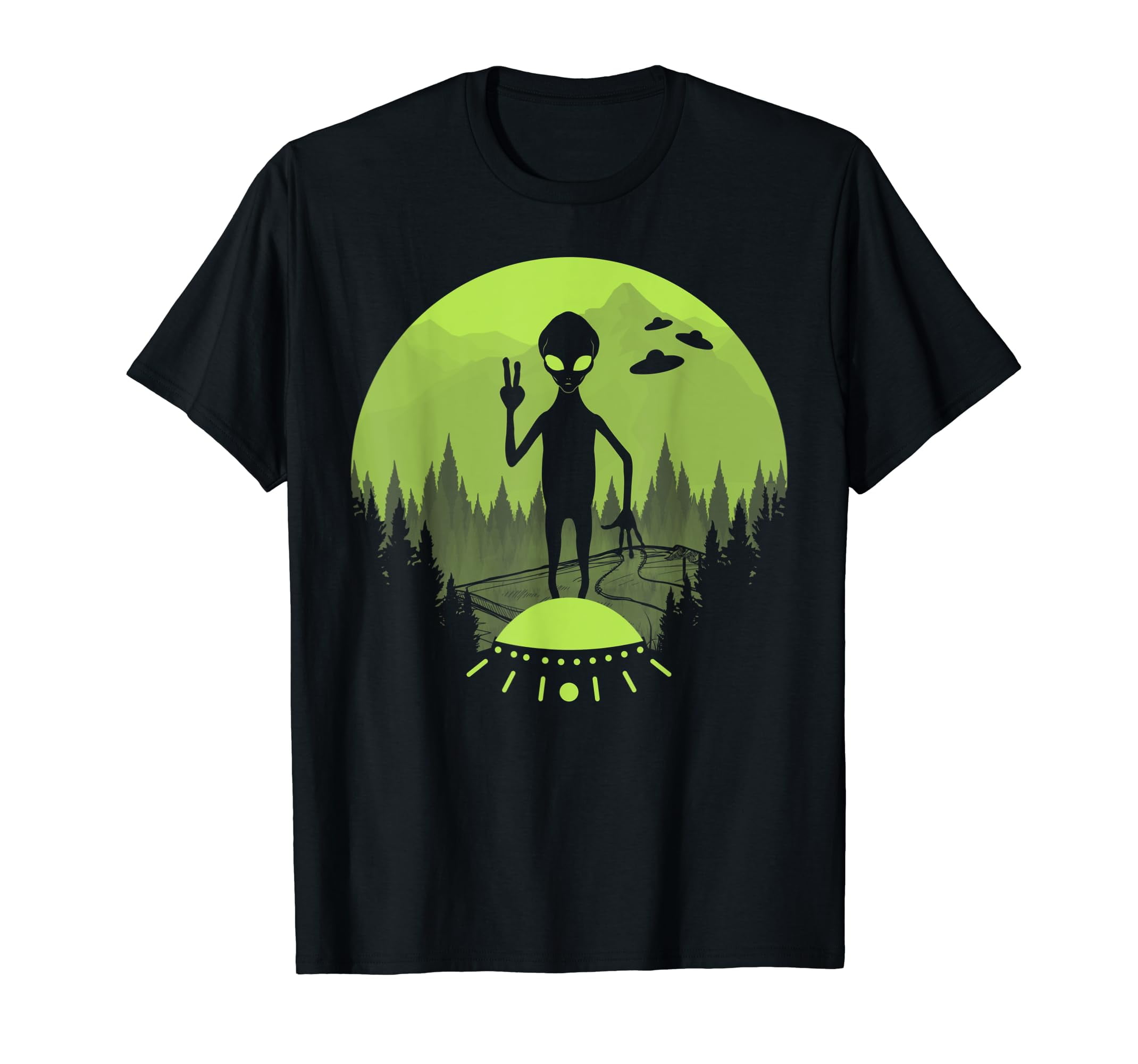 Funny Alien And Ufos Graphic Moon Extraterrestrial Aliens Cotton T ...