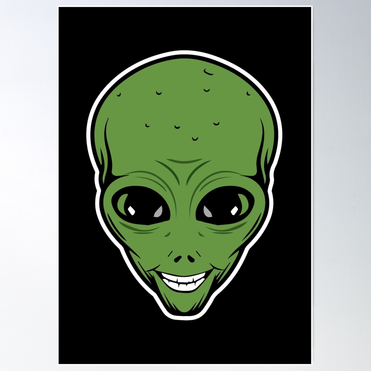 Funny Alien Face Poster Wall Art, Modern Wall Decor For Living Room ...