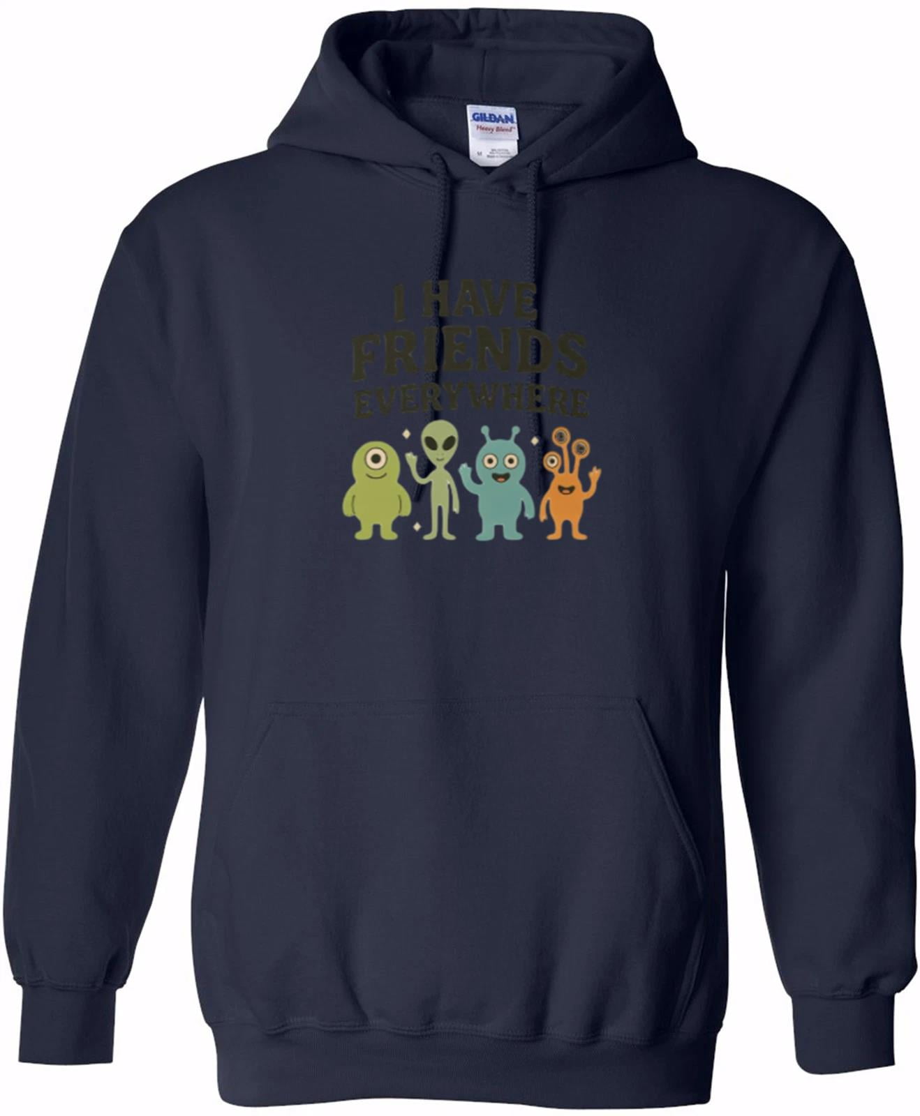 Funny Alien Friends Hoodie with Cute Outer Space Whimsy Design, for men ...