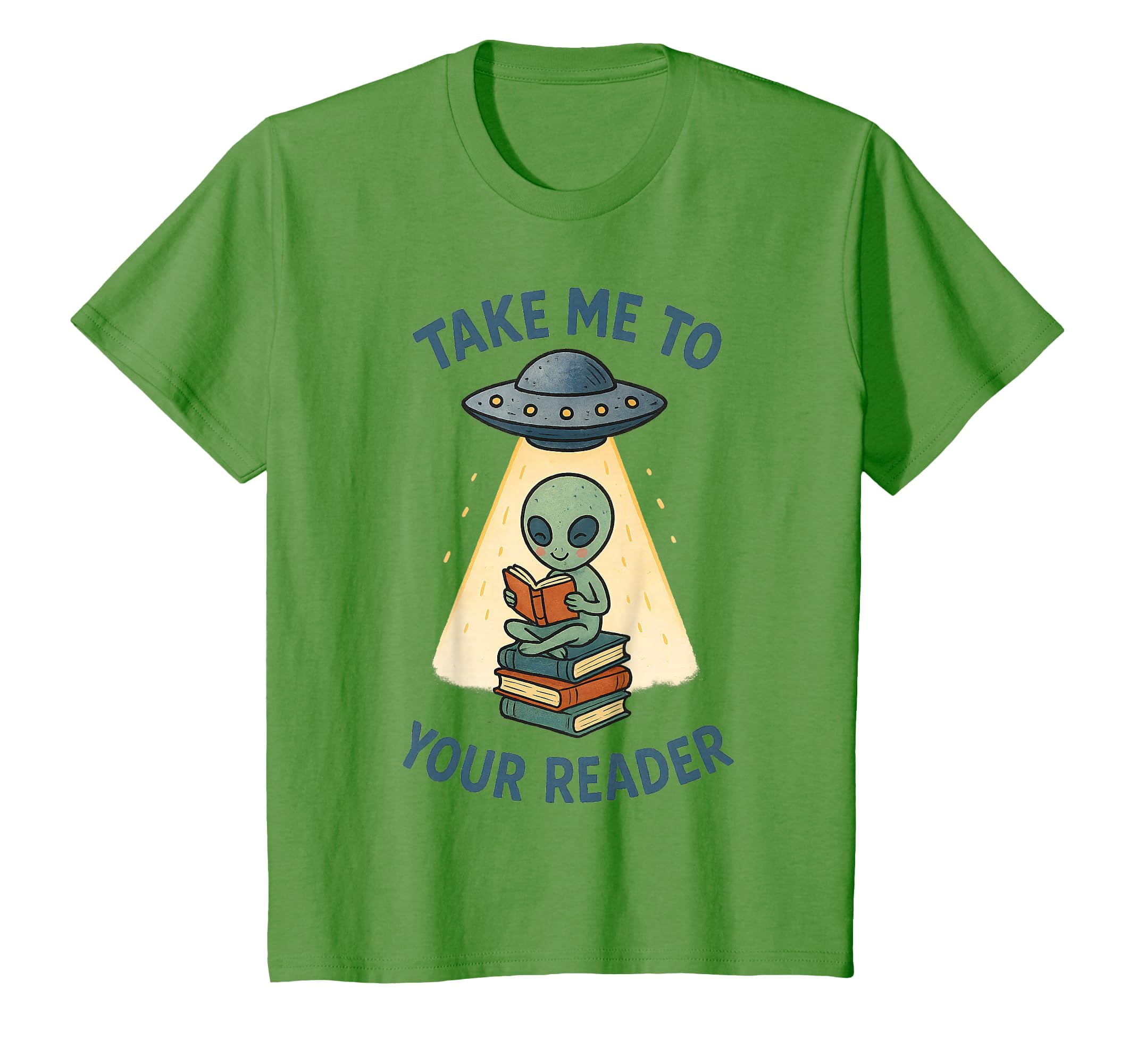 Funny Alien Reading T-Shirt for Book Lovers - Whimsical UFO Design ...