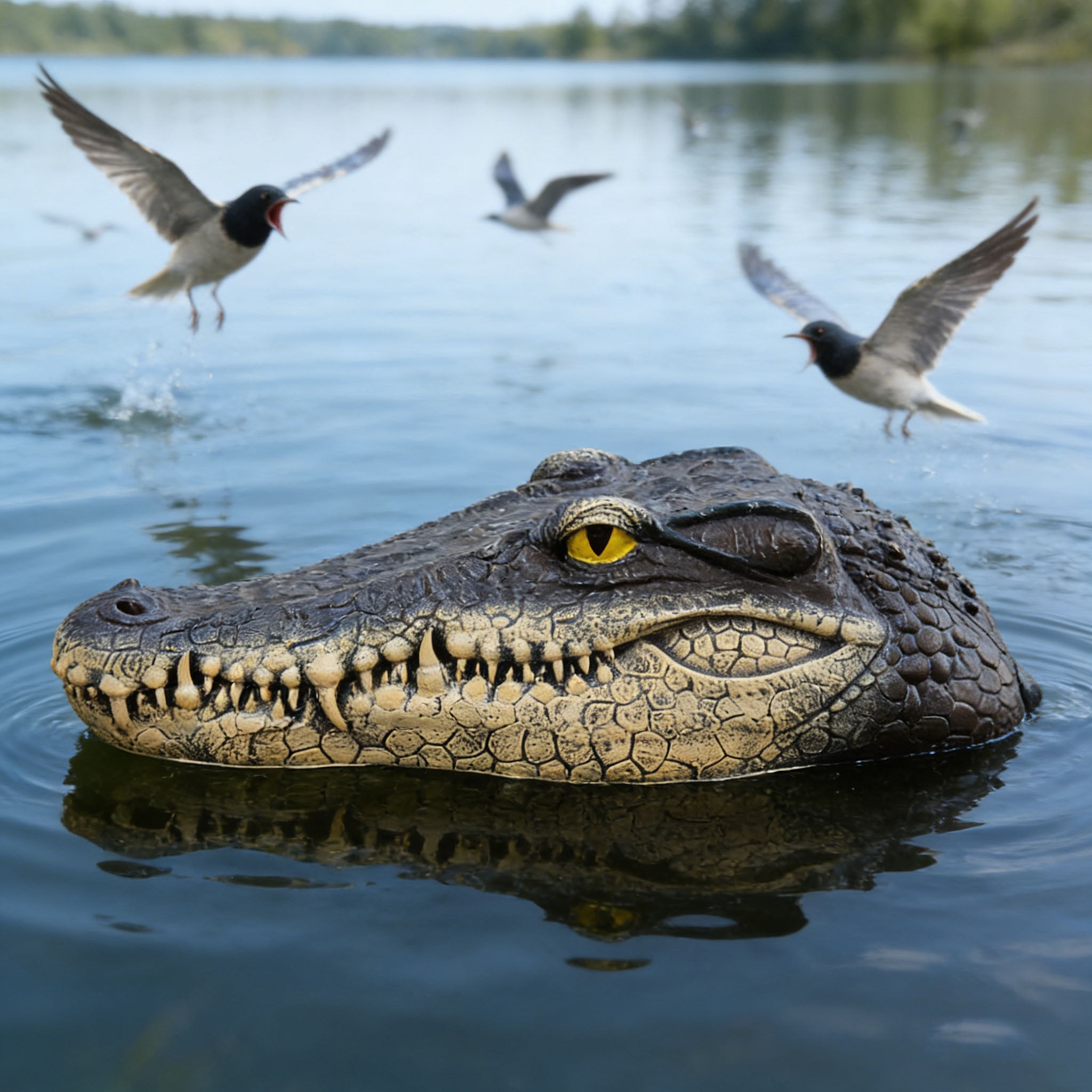 Funny Alligator Head Statue Decor,Realistic Floating Alligator Decoy ...