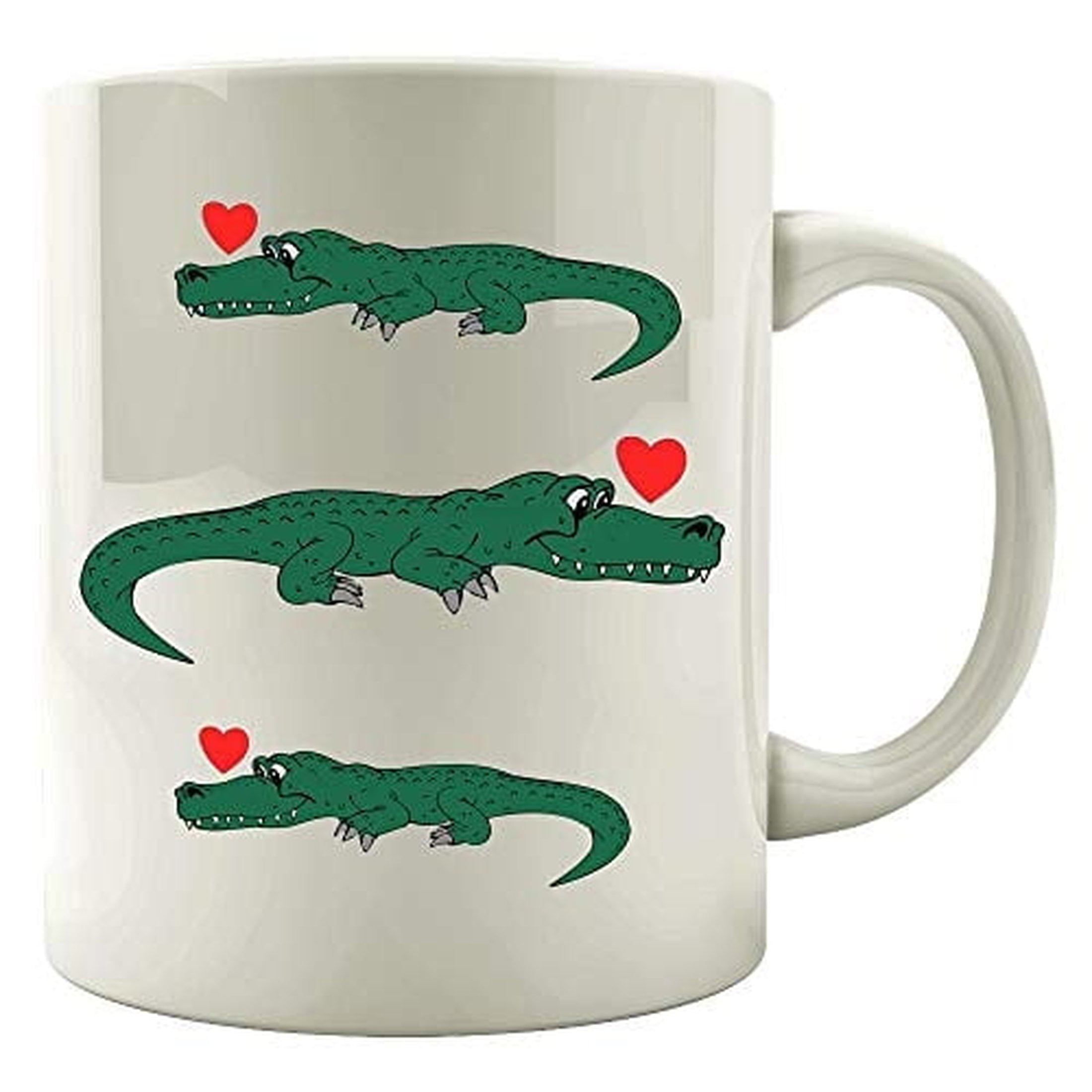 Alligator 11 oz Coffee Mug - Unique Gator Design White Ceramic Gift ...
