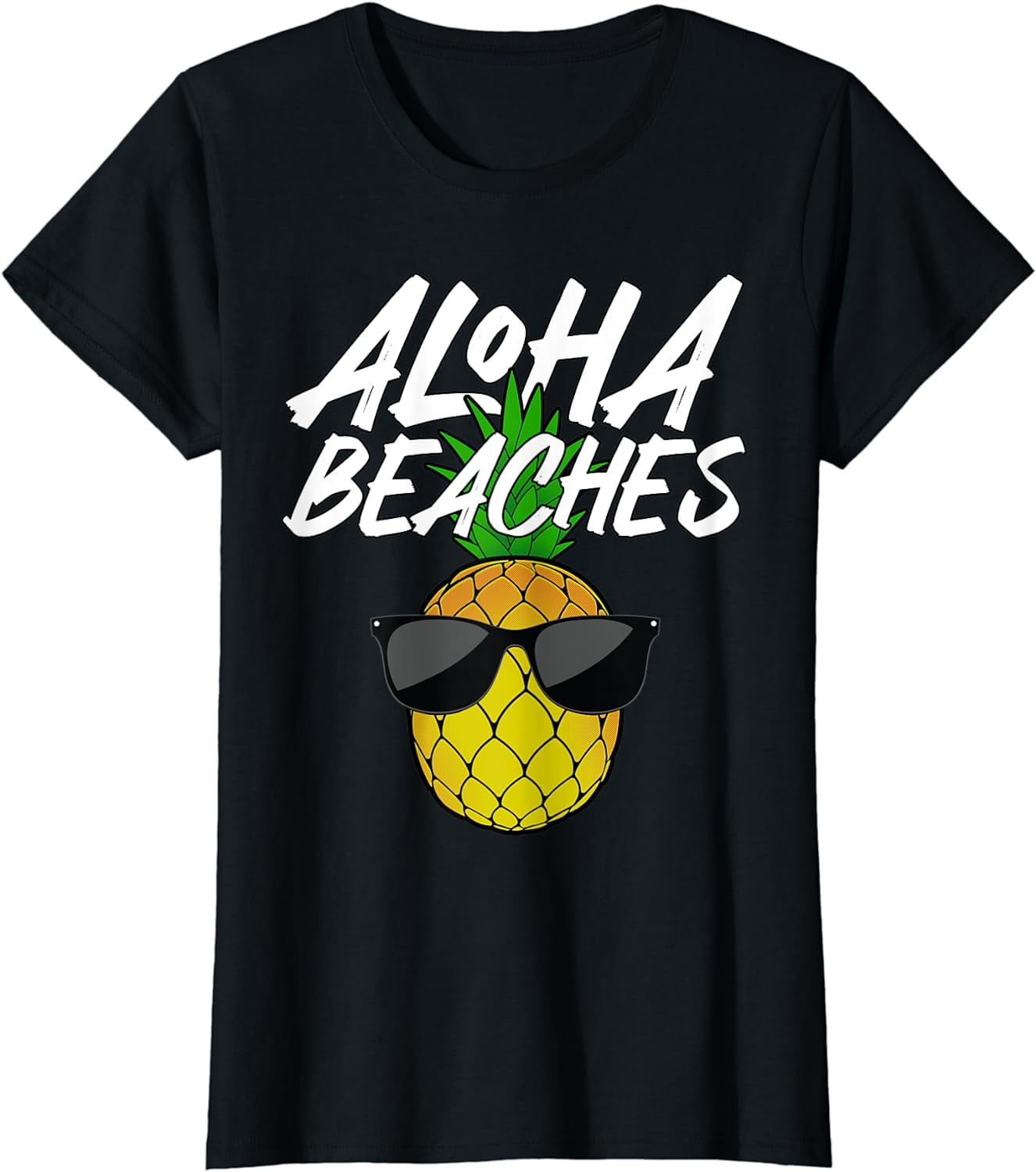Funny Aloha Beaches Designs For Men Women Pineapple Hawaiian T-Shirt ...