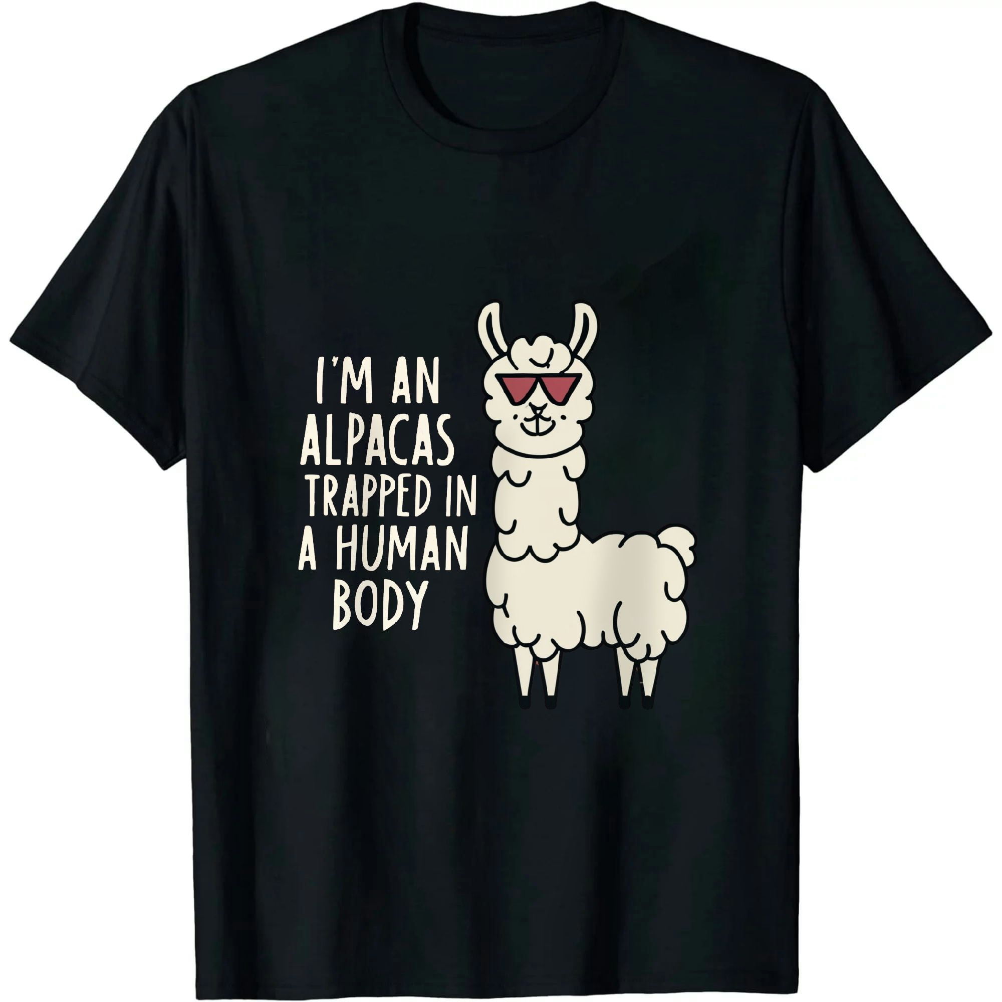 Funny Alpaca Lover Design Alpaca in a Human Body T-Shirt - Walmart.com