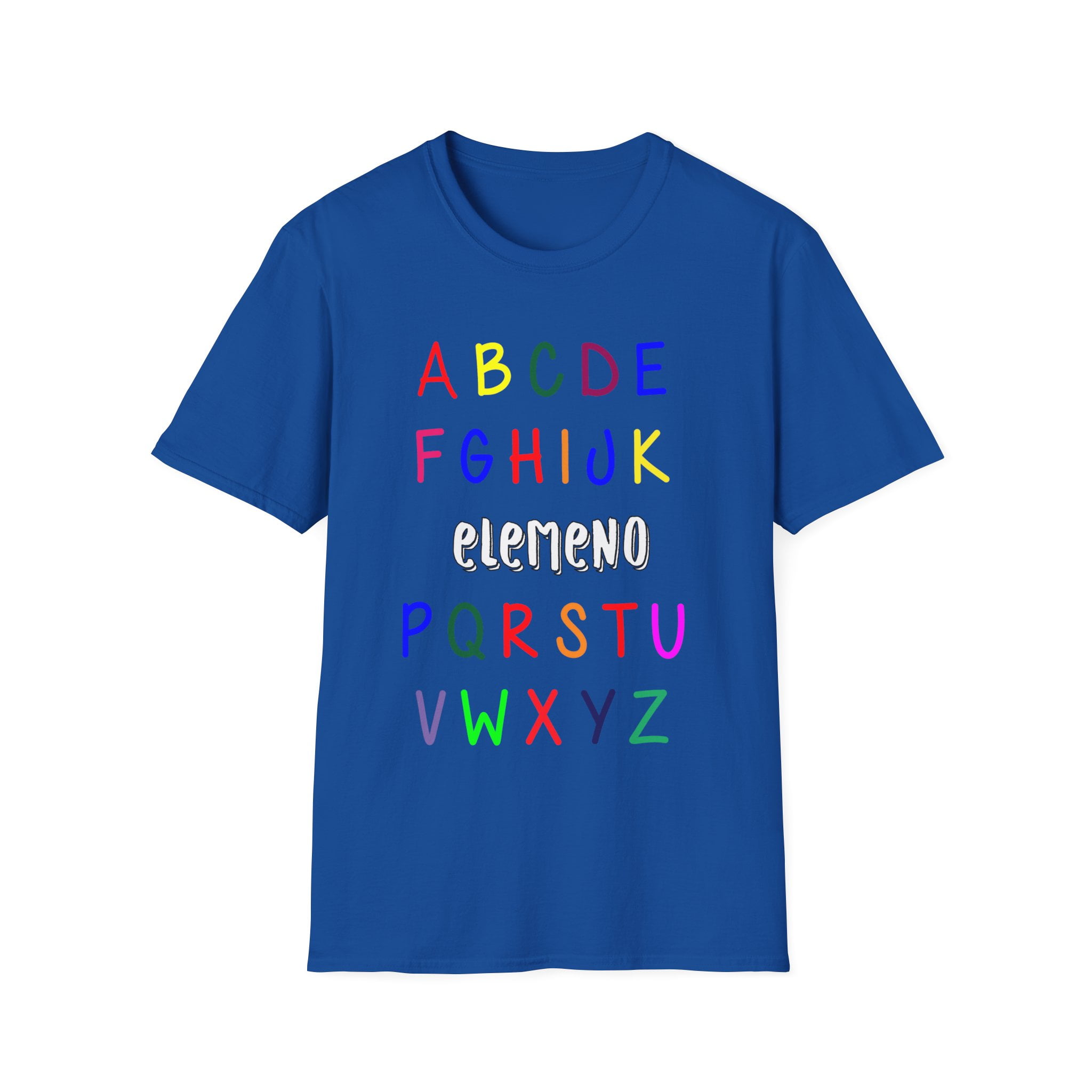 Funny Alphabet Kids Elemeno A to Z Teacher Unisex Softstyle T-Shirt ...