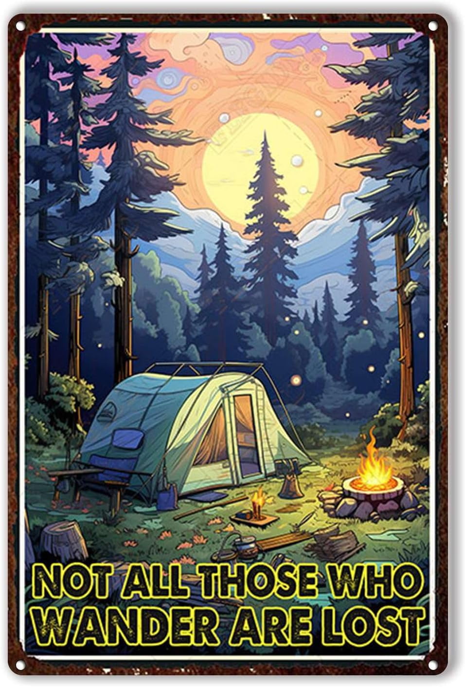 Funny Aluminum Tin Signs Bar Decorations Art Not All Those Who Wander ...